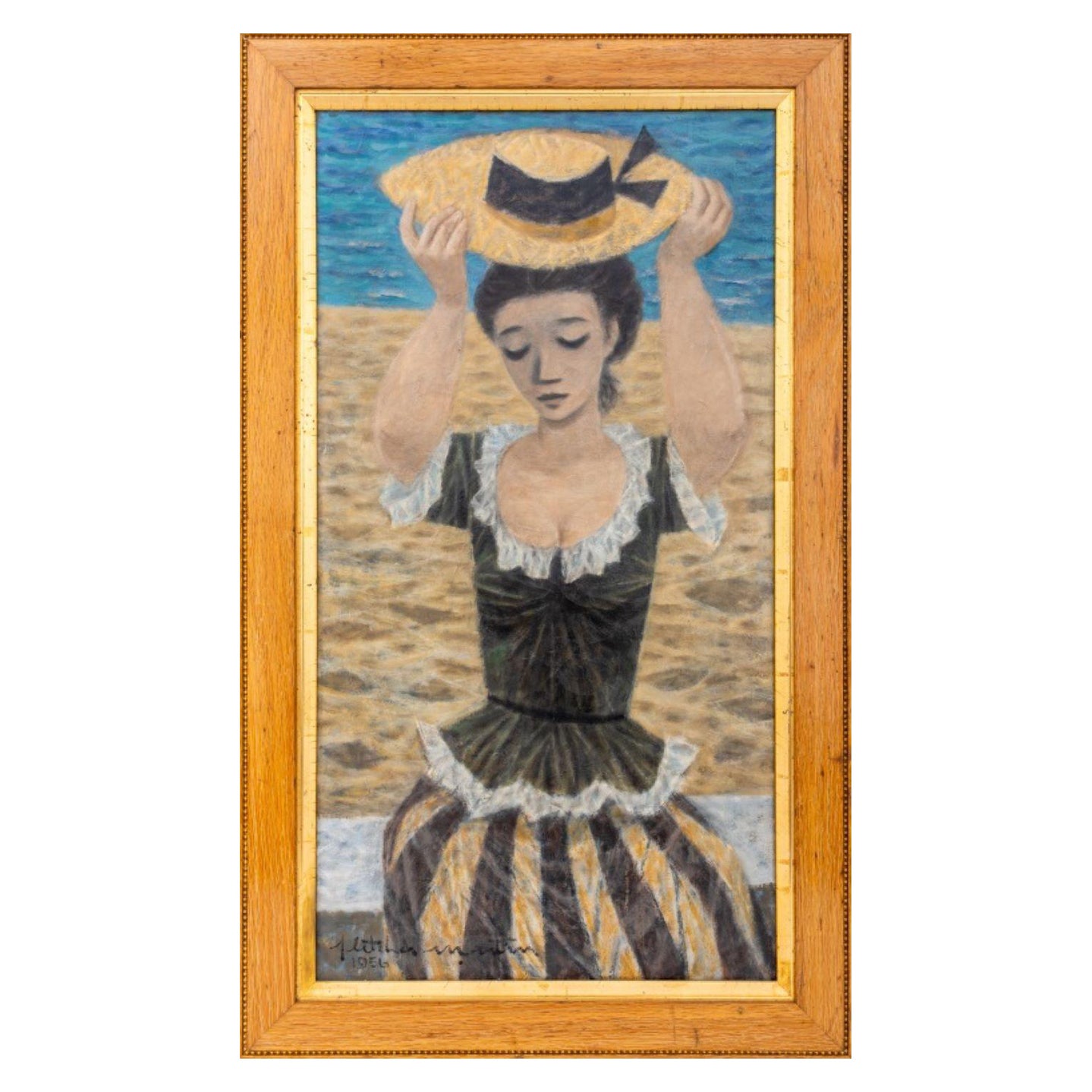 Fletcher Martin Woman by the Sea Oil on Canvas at 1stDibs