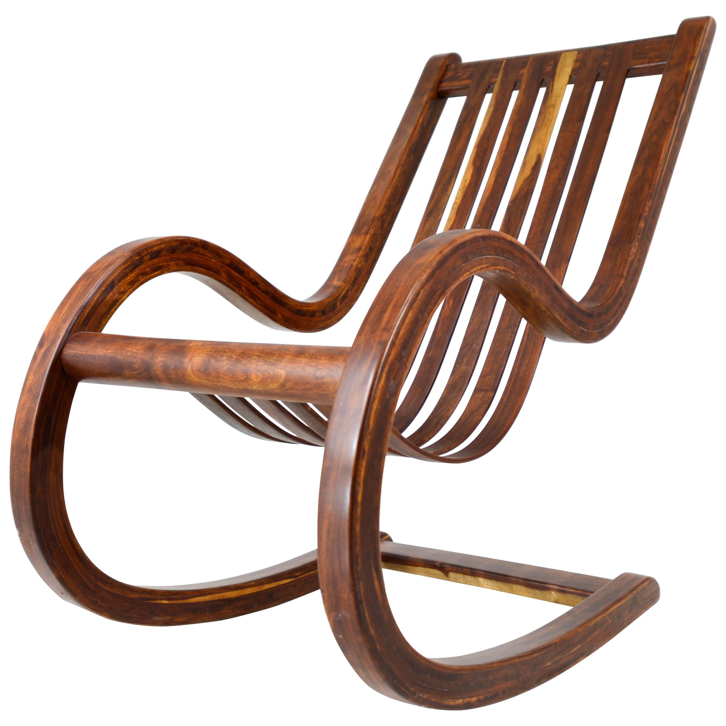 Walnut Rocking Chair For Sale at 1stDibs
