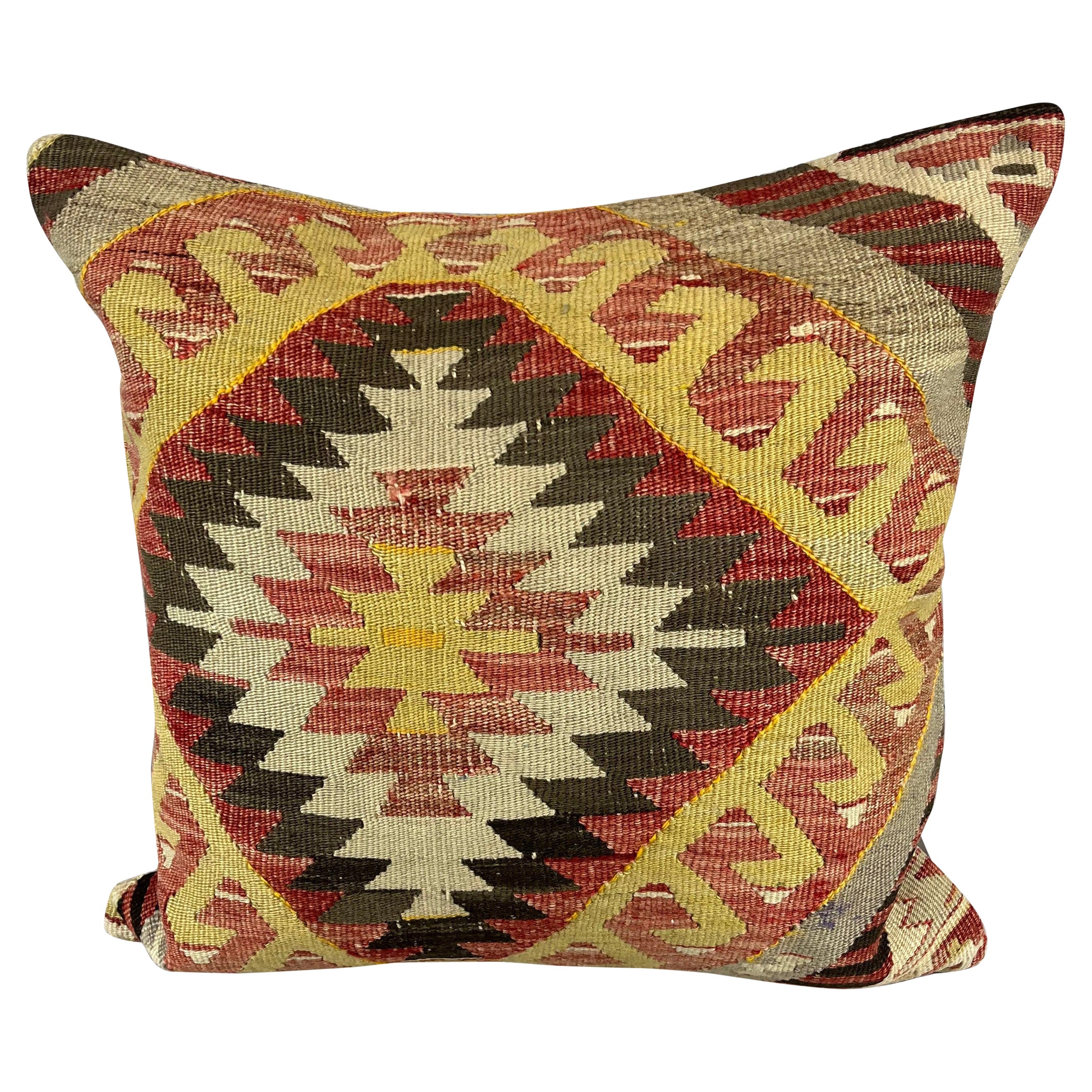 20 x 20 Kilim Turkish Cushion Natural Green Brown Pillow Cushion Cover ...