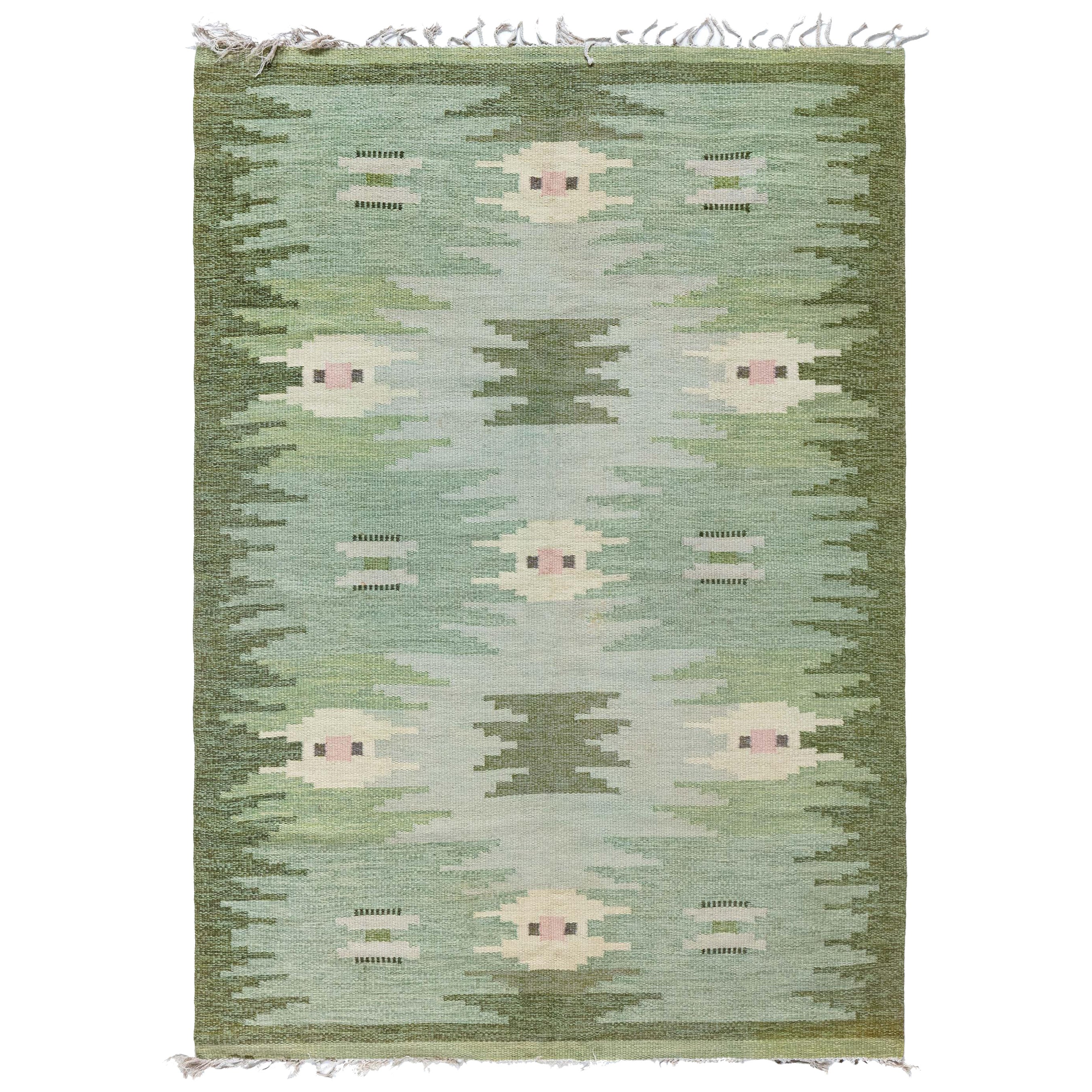 Doris Leslie Blau Vintage Swedish Flat Woven by Gitt Grannsjo Carlsson ...