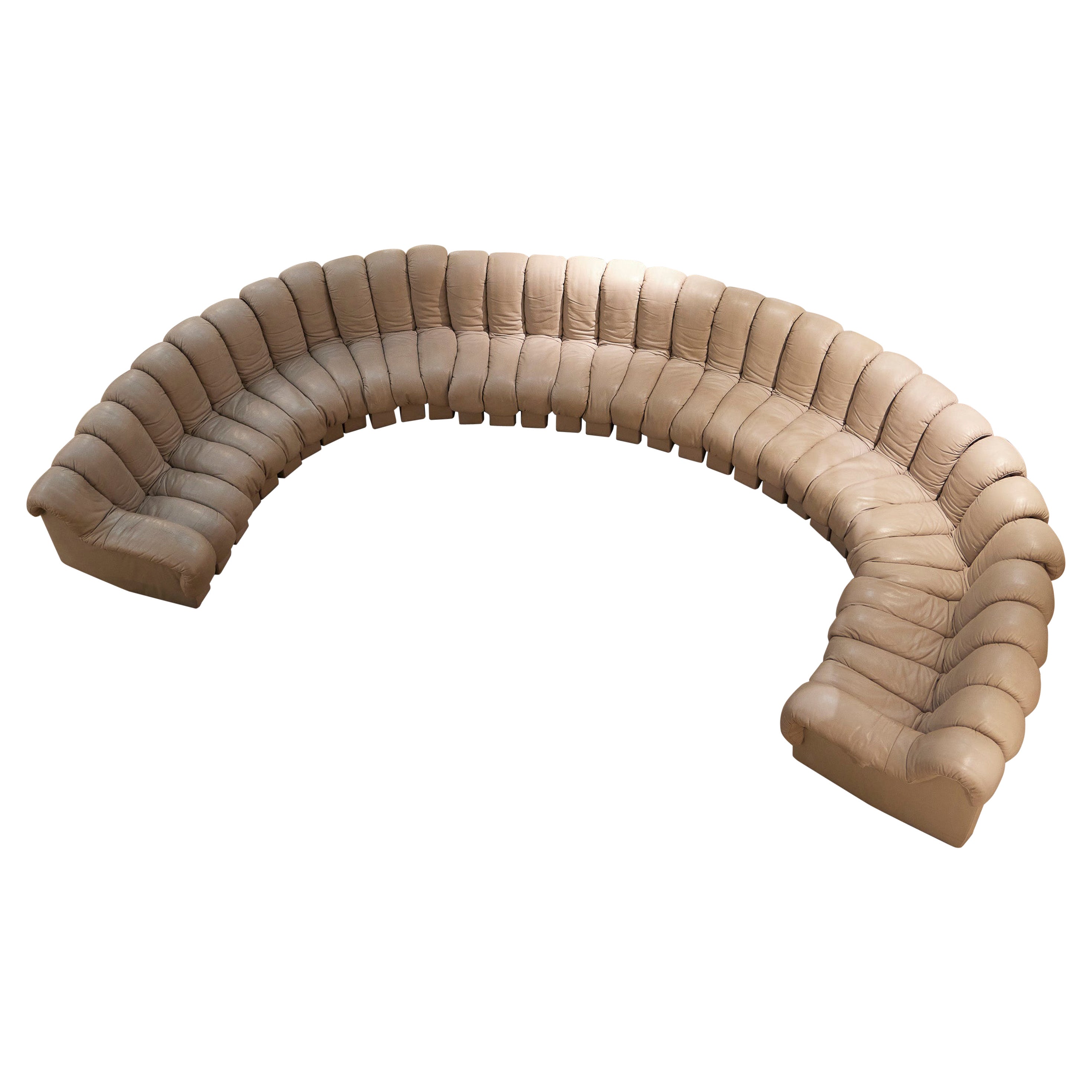 Segmented "caterpillar" adjustable leather sofa by De Sede at 1stDibs ...
