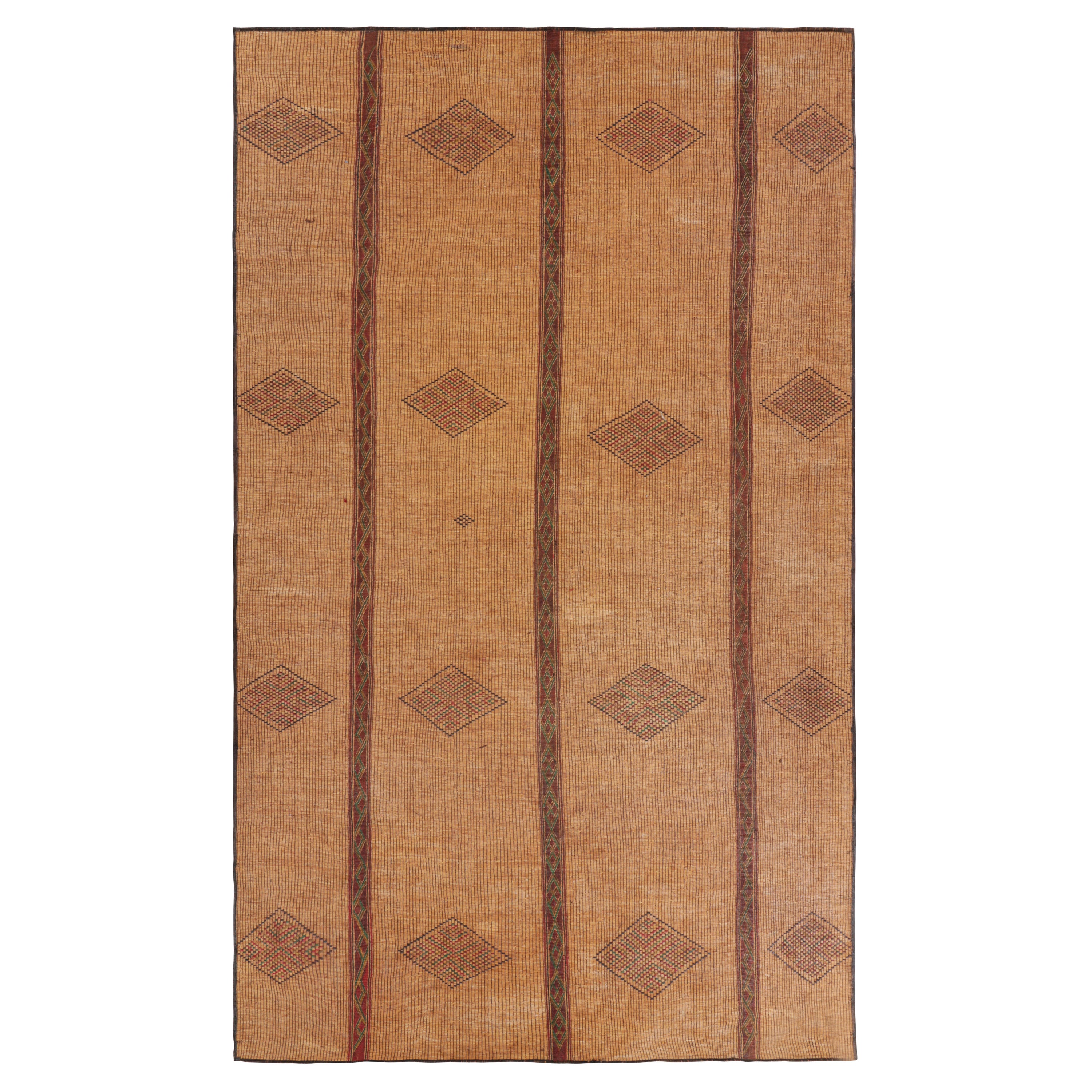 Oversized Vintage Moroccan Tuareg Mat with Geometric Patterns, from Rug ...