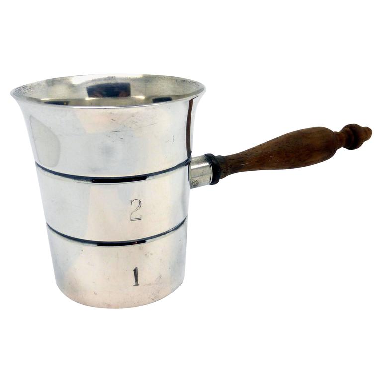 Unusual Art Deco Sterling Silver Shot Glass/Jigger with Wooden Handle ...