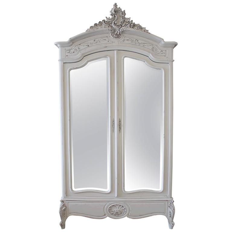 Antique 20th Century Rococo French Painted Armoire at 1stDibs