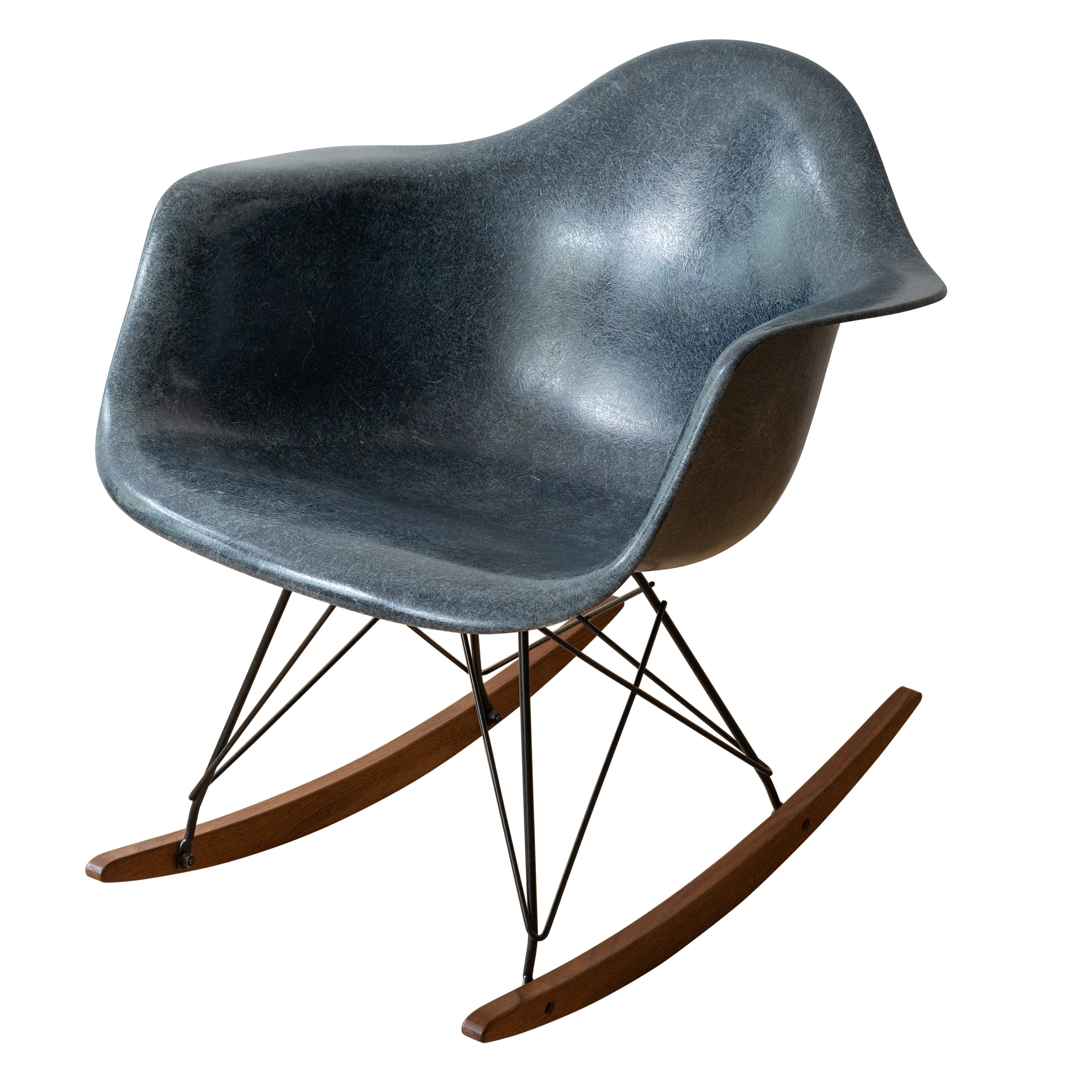 Eames Fiberglass Rocking Chair For Sale at 1stDibs