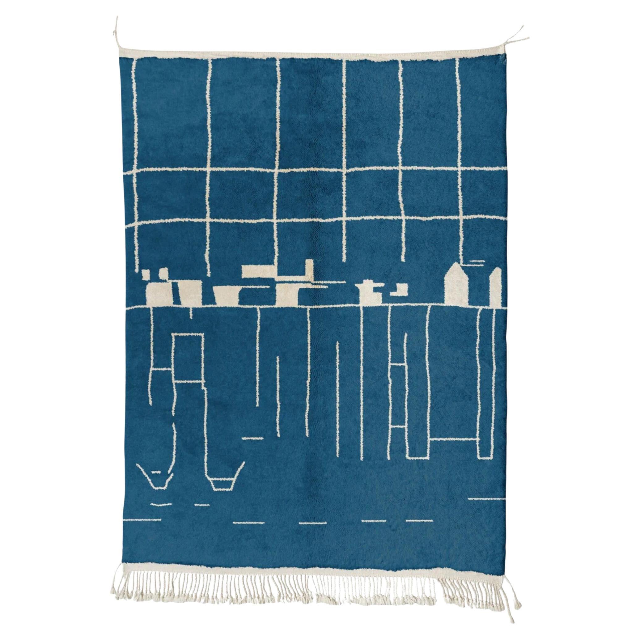 Moroccan Shag Rug 8x10 FT Atlas Echo, Immaculate Creme Long Pile Rug ...