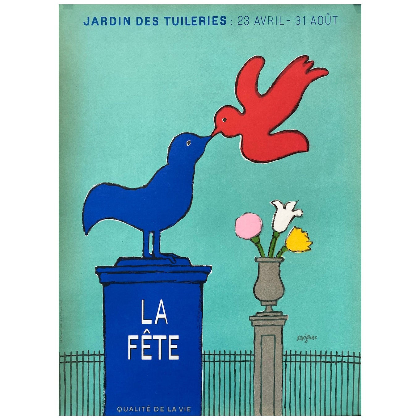 Original Vintage French Wine Poster by Savignac 'Buvons Ici Le Vin ...