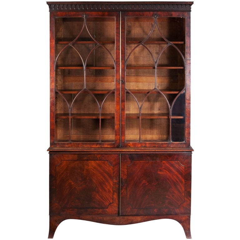 George III Gothic Mahogany Bookcase at 1stDibs