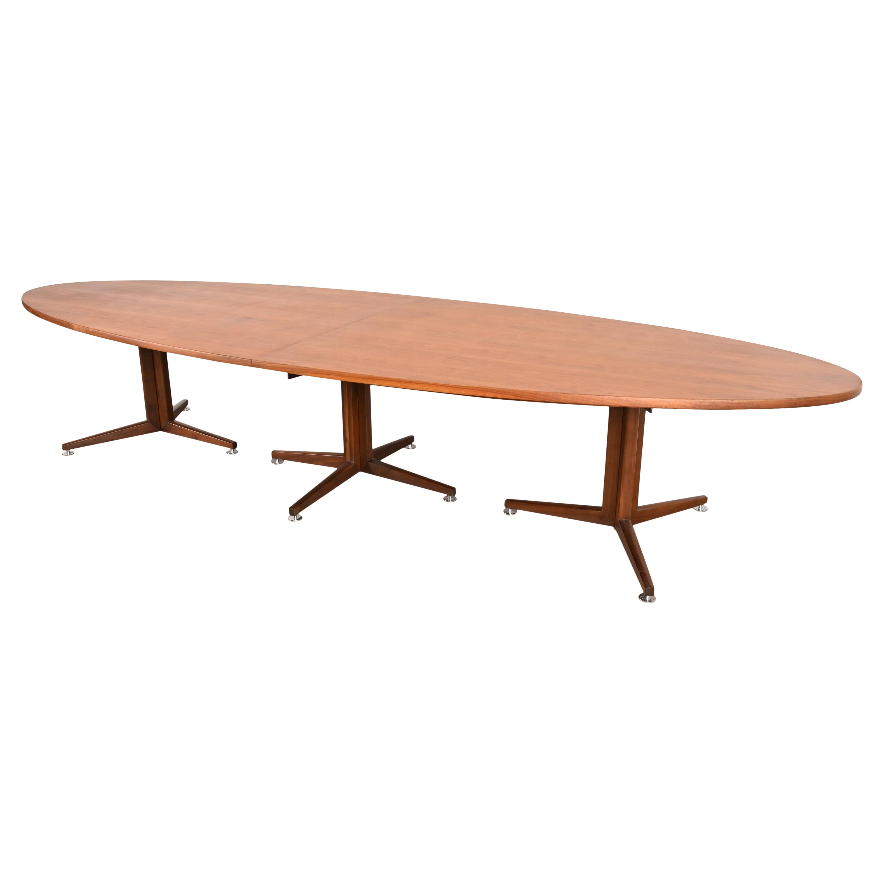 Edward Wormley for Dunbar Walnut Elliptical Conference or Dining Table ...