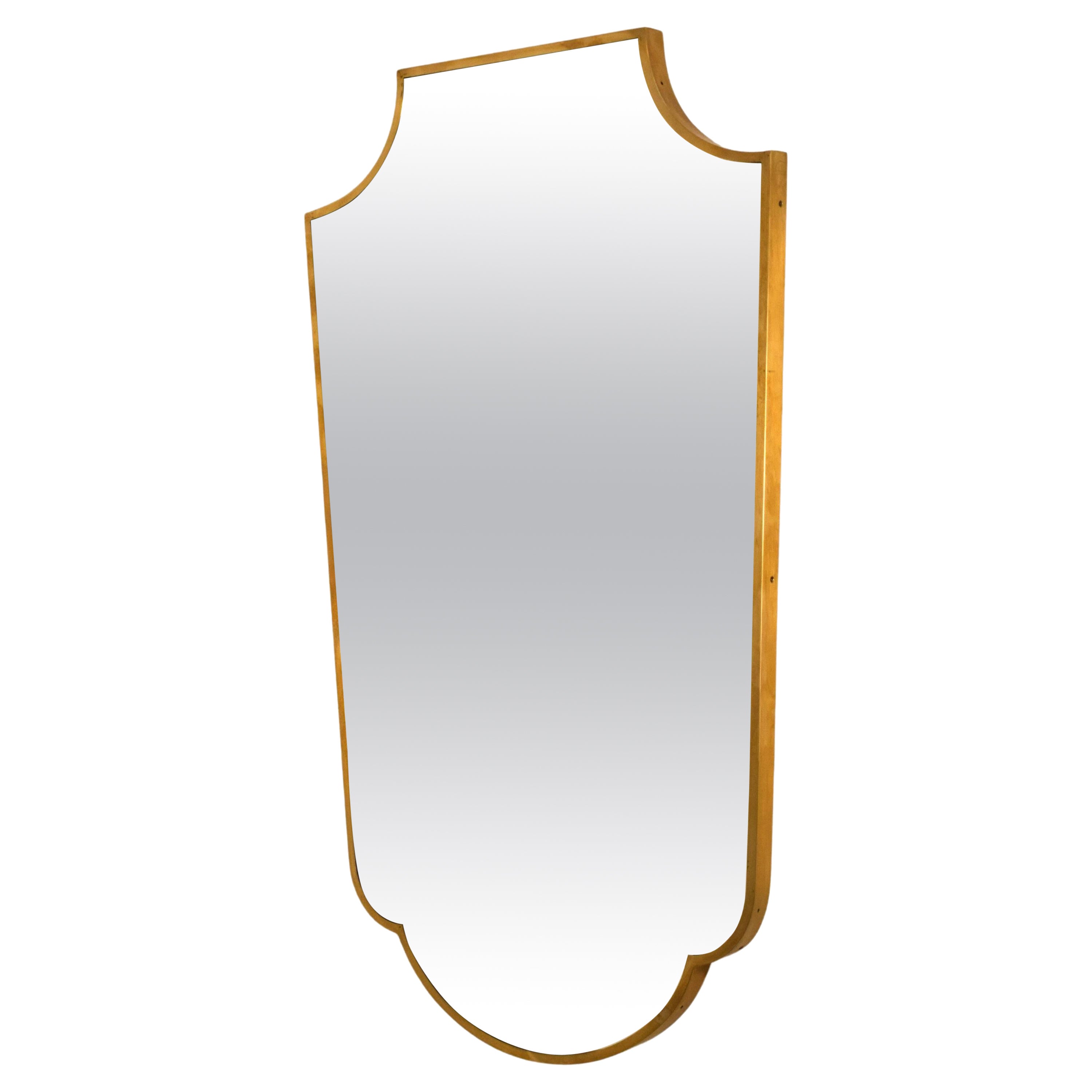 Set of 3 Brass Geometric Mirrors, 1950s For Sale at 1stDibs