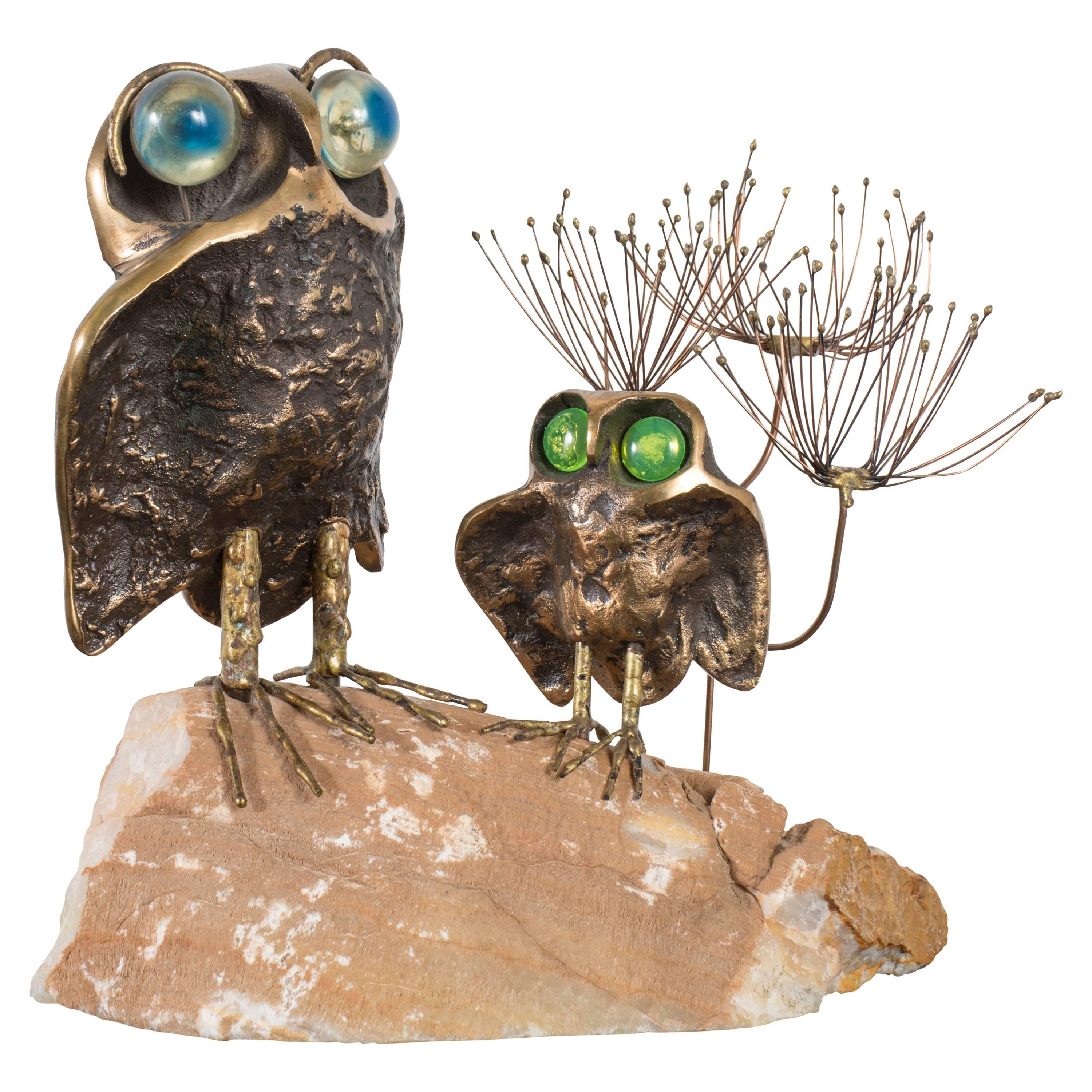 Vintage Owl Sculpture by Curtis Jere at 1stDibs