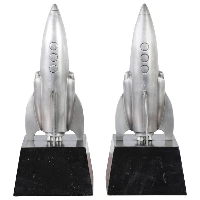 Pair of Vintage Mid-Century Rocket Bookends at 1stDibs