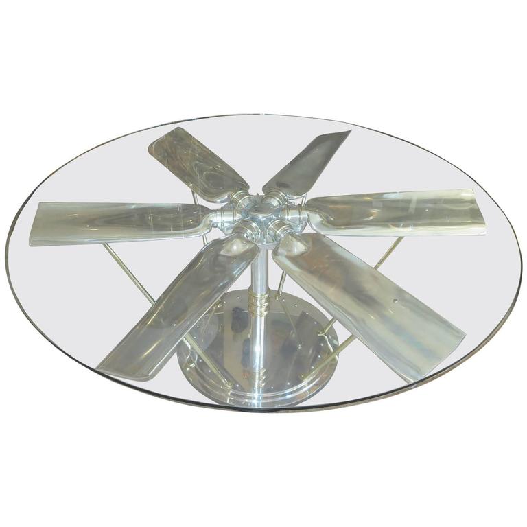 Highly Polished Six Blade Propeller Dining or Conference Table at 1stDibs