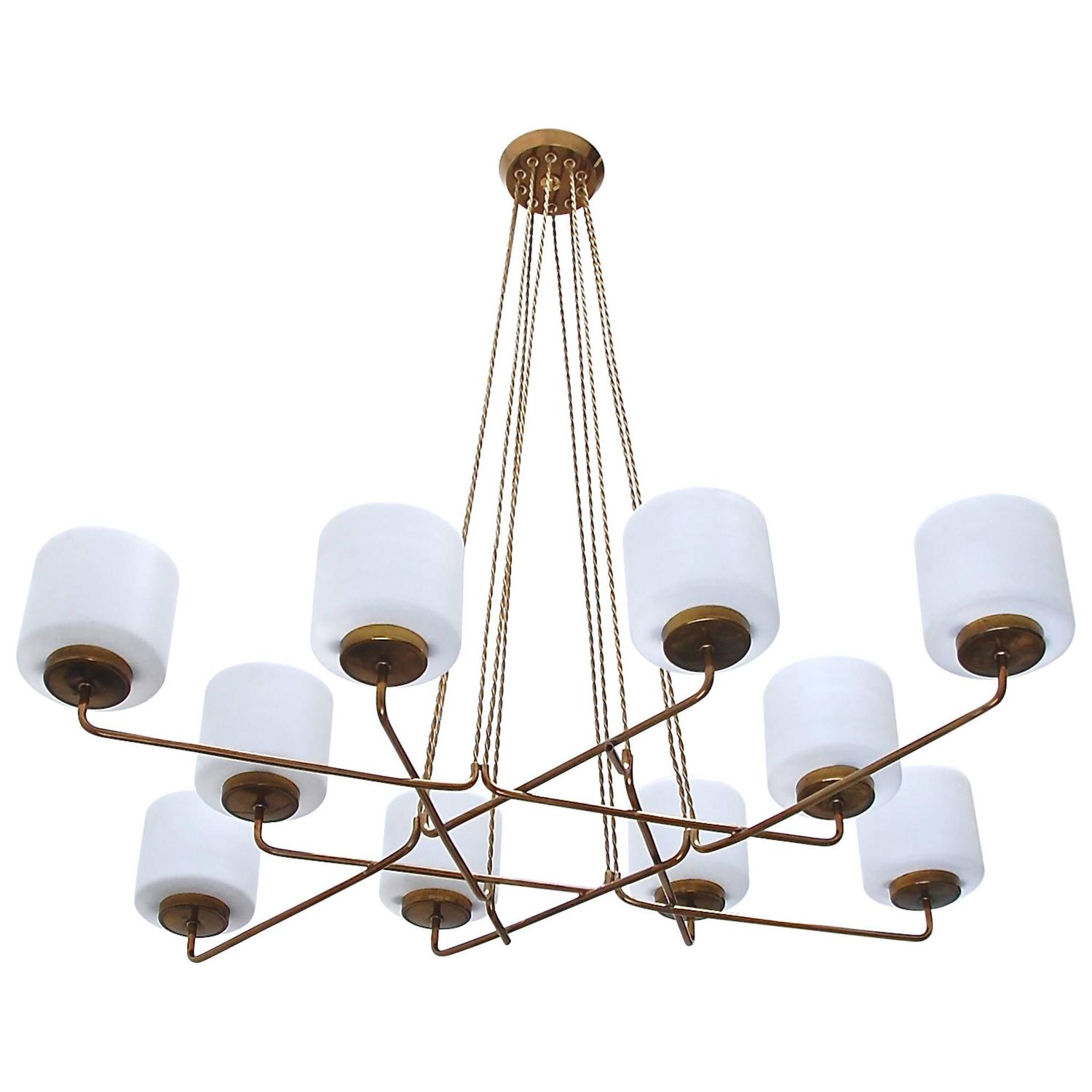 Multi Arm Italian Mid-Century Chandelier at 1stdibs