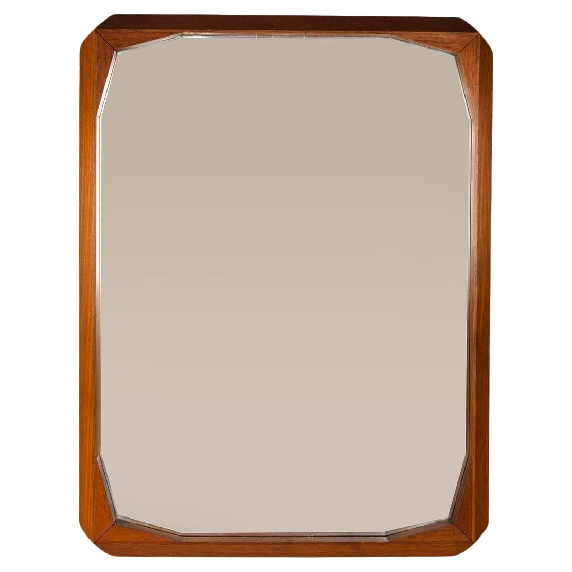 Vintage Rectangular Mirror with Teak Frame, Italy 1960s For Sale at 1stDibs