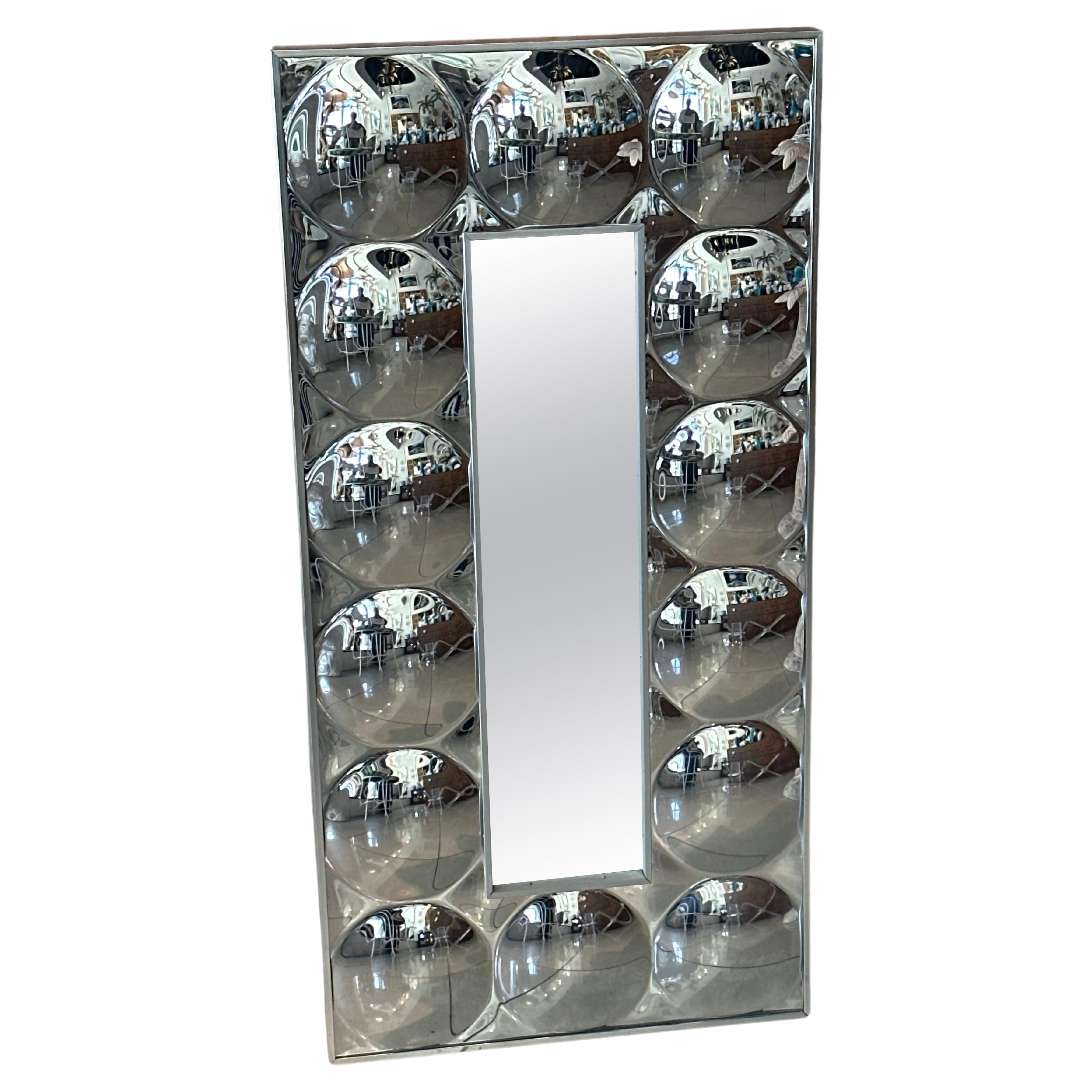 Vintage Turner Modern Convex Bubble Wall MIrror Chrome 1960s Pop Art Op ...