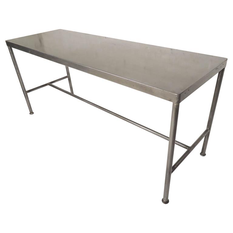 Long Industrial Table Restored For Sale at 1stDibs