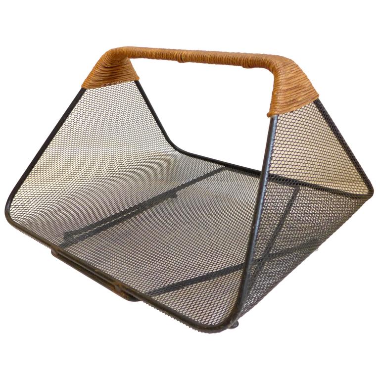 Sleek Tony Paul Log Holder or Magazine Rack at 1stDibs