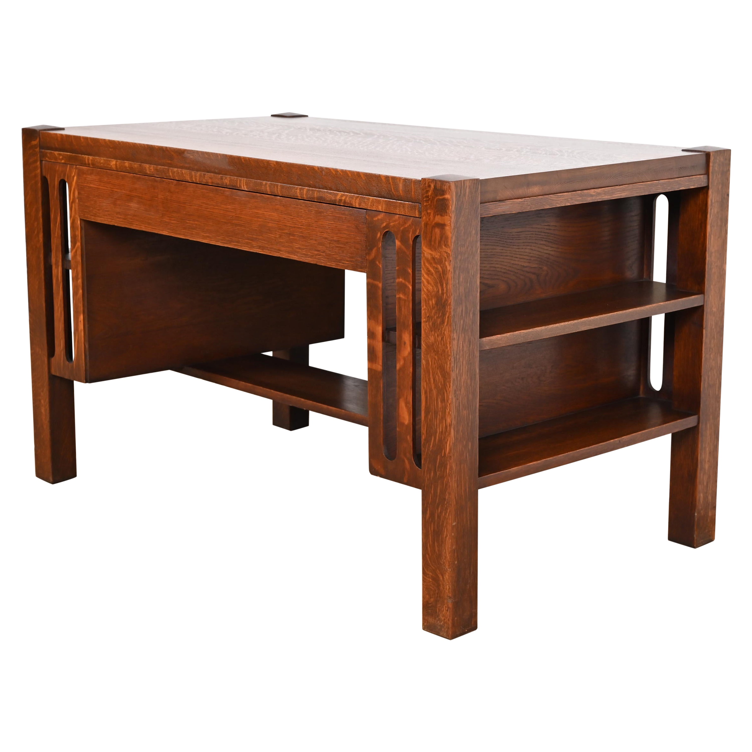 Antique Wolverine MFG Co Arts and Crafts Oak Mission Library Bookcase ...