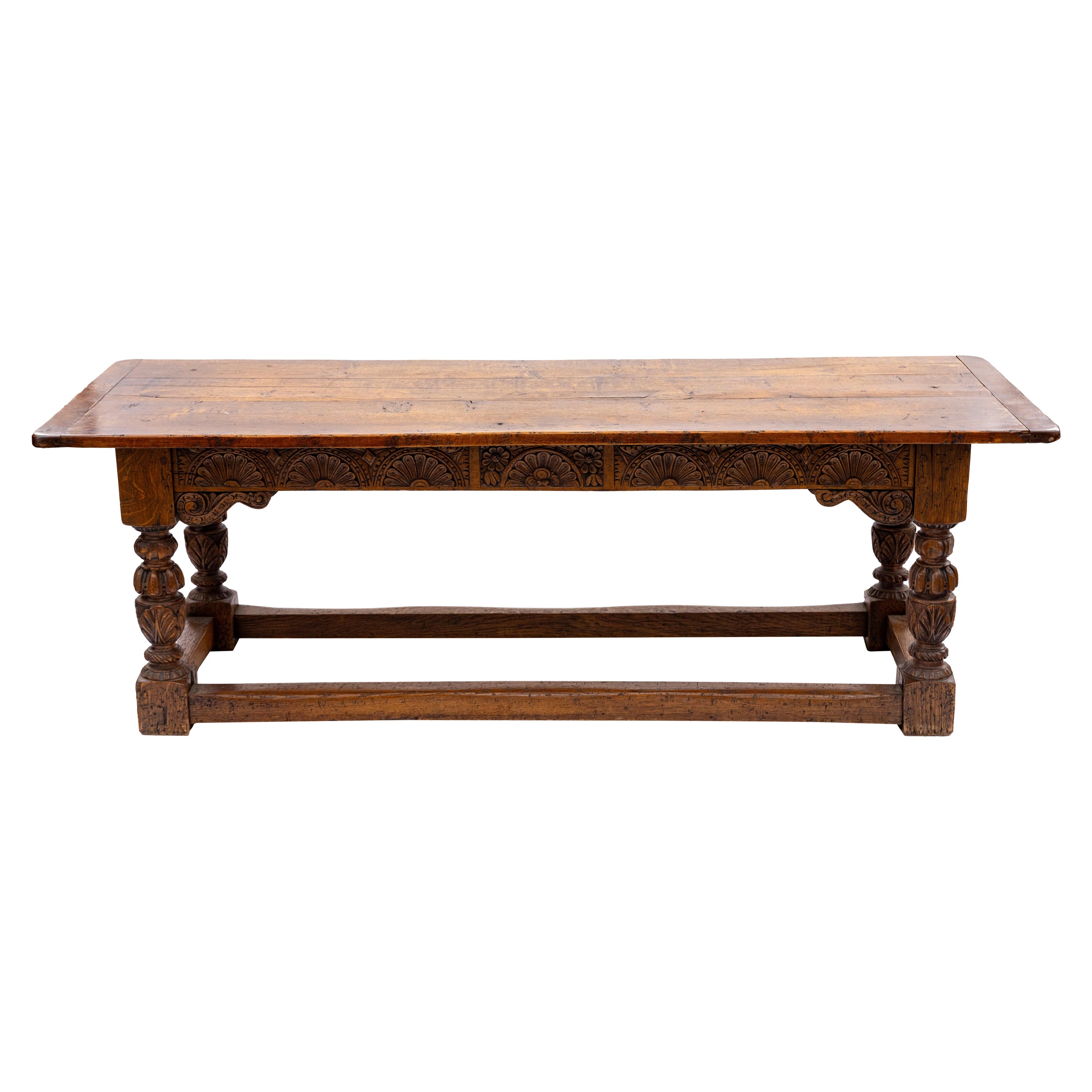 18th Century French Baroque Oak Library Table with Carved Details and ...