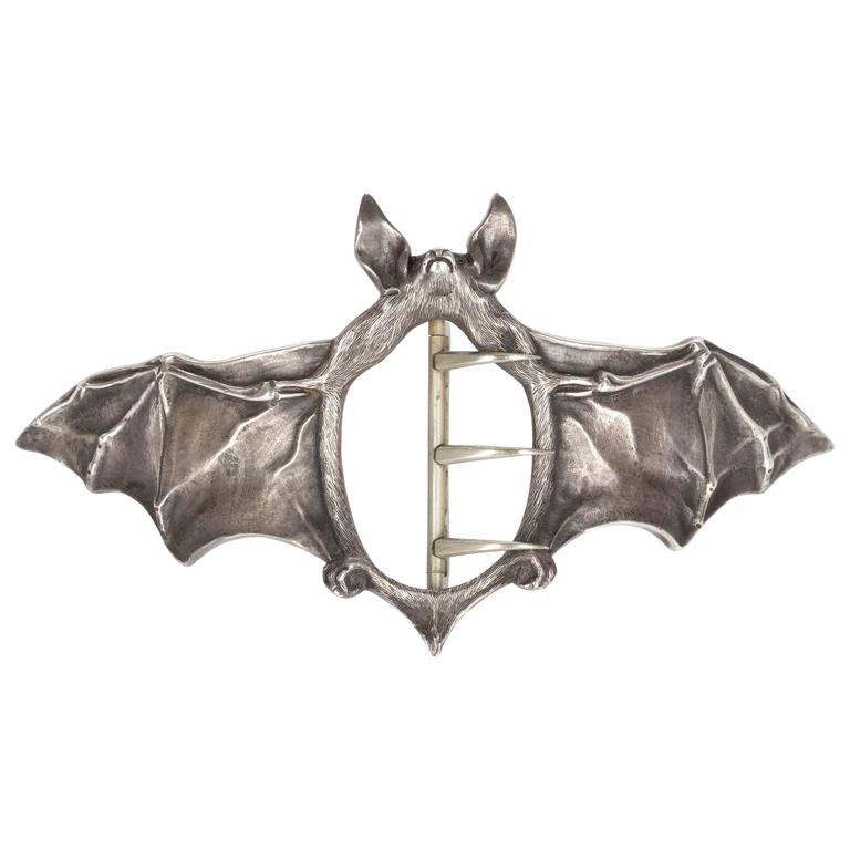 Silver Art Nouveau Buckle in the Form of a Bat by Ferdinand Erhart ...