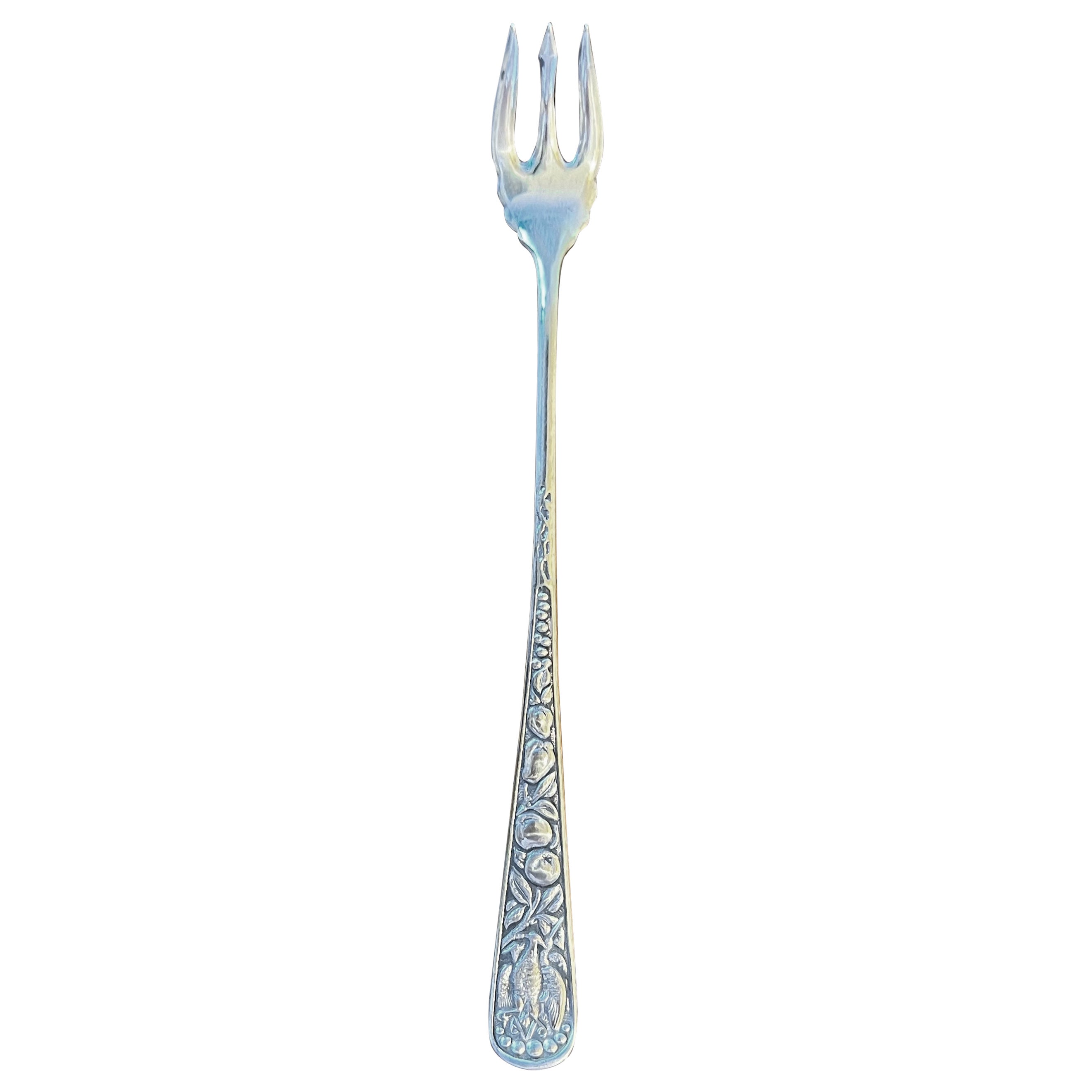 Estate English Silver-Plate and Crystal Pickle Caster with Fork, Circa ...