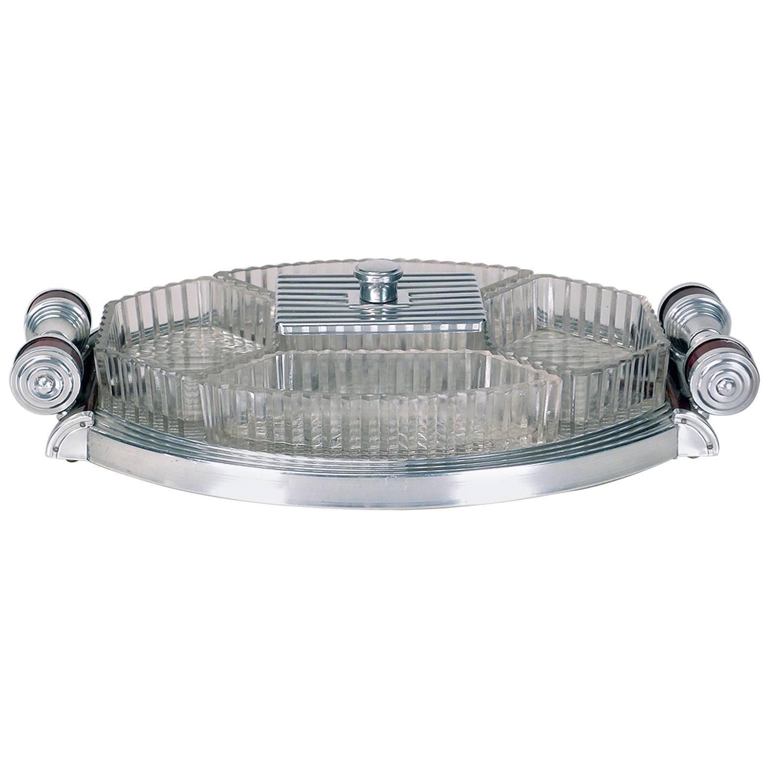 1930s French Deco Oval Biscuit Jar For Sale at 1stDibs