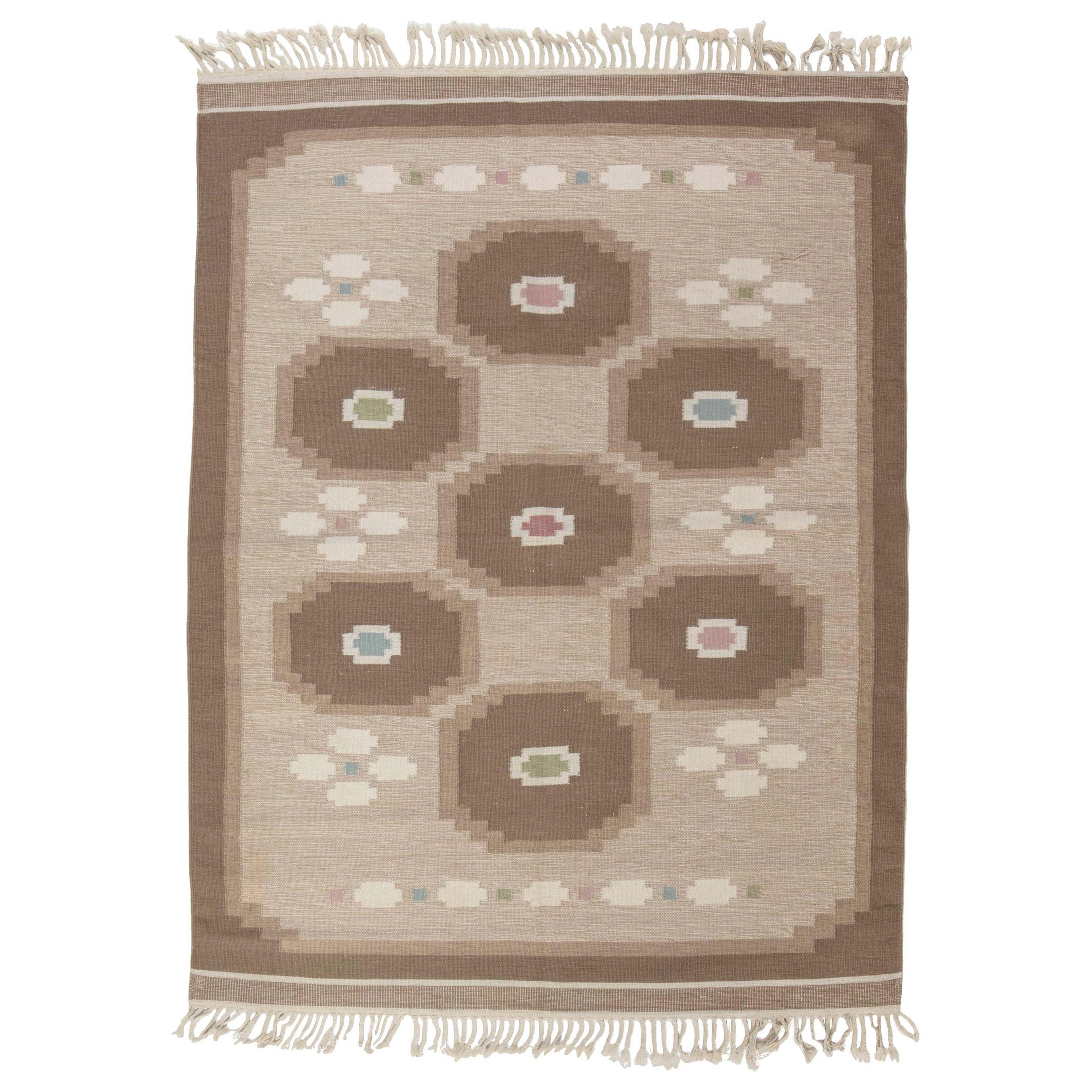 Doris Leslie Blau Vintage Swedish Flat Weave Rug For Sale at 1stDibs