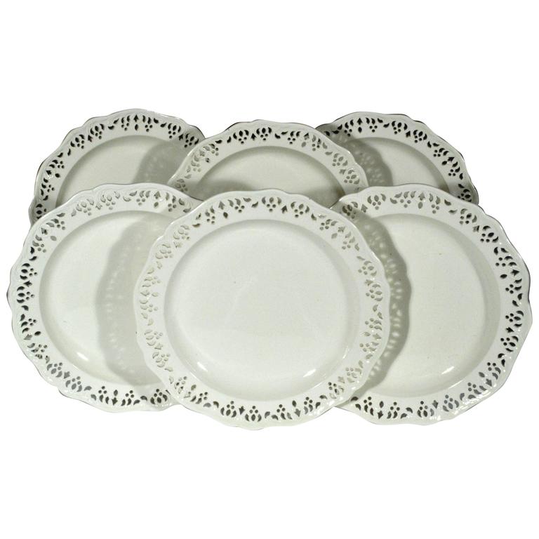 Wedgwood Reticulated Creamware Plates in a Set of Six. at 1stDibs ...