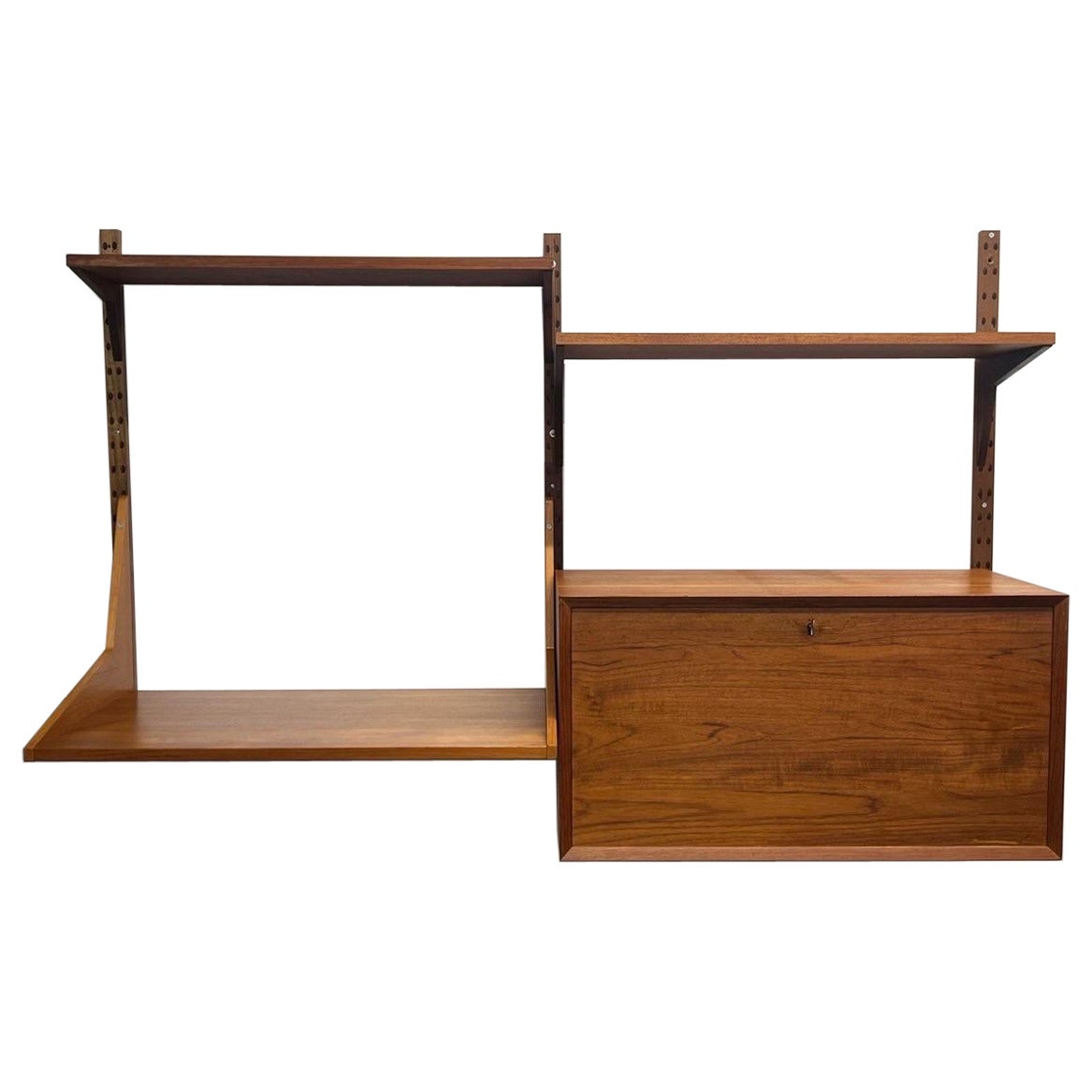 Unusual Two Bay Solid Teak Stereo Wall Unit Woodcraft Mid-Century ...