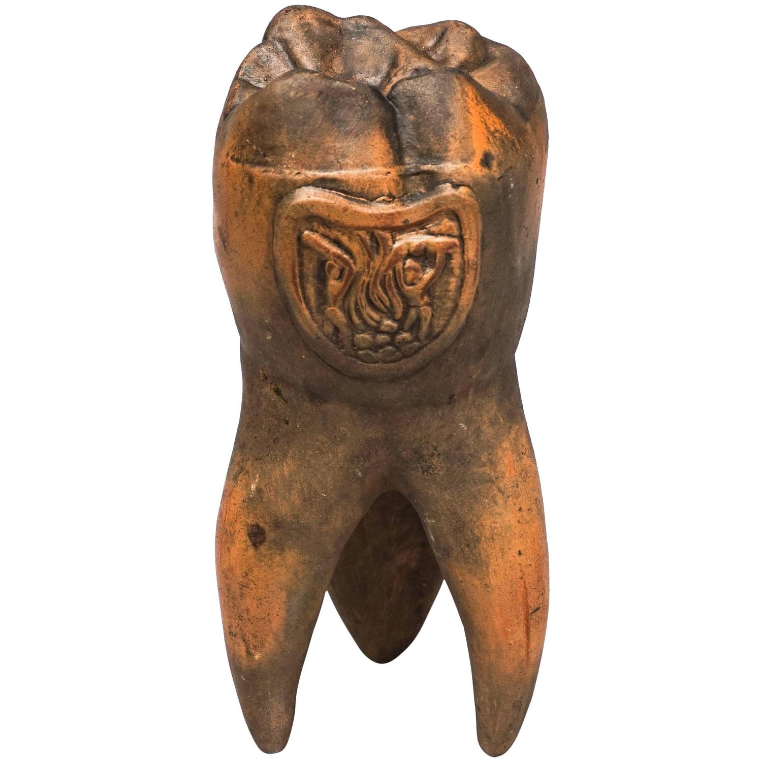 Giant Ceramic Molar with 'Fight the Tooth Worm' Image For Sale at 1stdibs