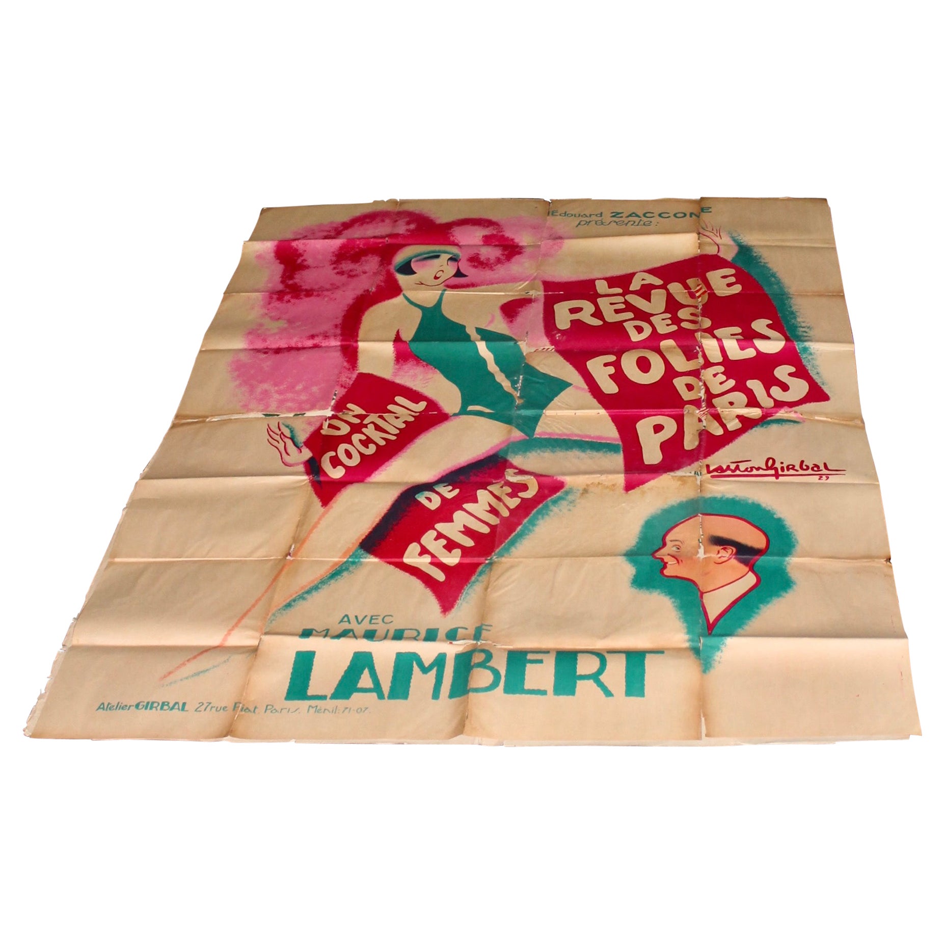 Two Parisian Art Deco Cabaret Posters For Sale at 1stDibs