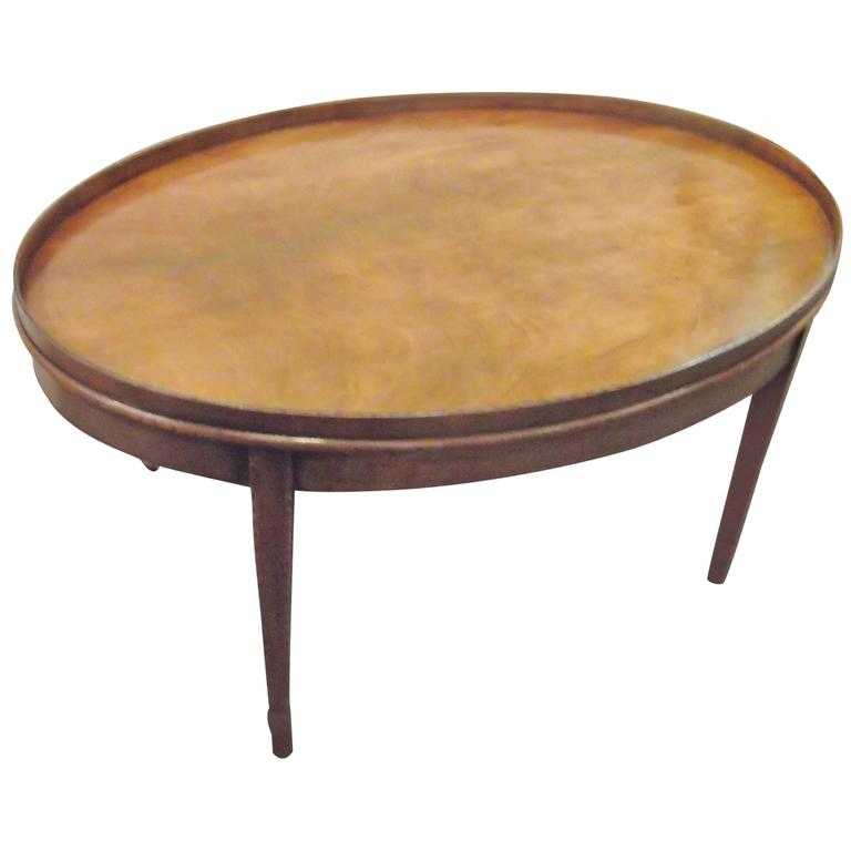 Oval Gallery Edge Cocktail Table, Early 20th Century at 1stDibs