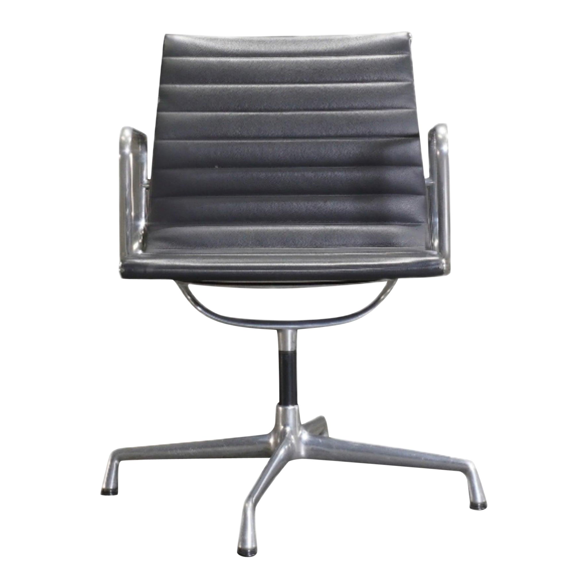 Vitra Black Leather Alu EA 117 Aluminium Office Chair by Charles and ...