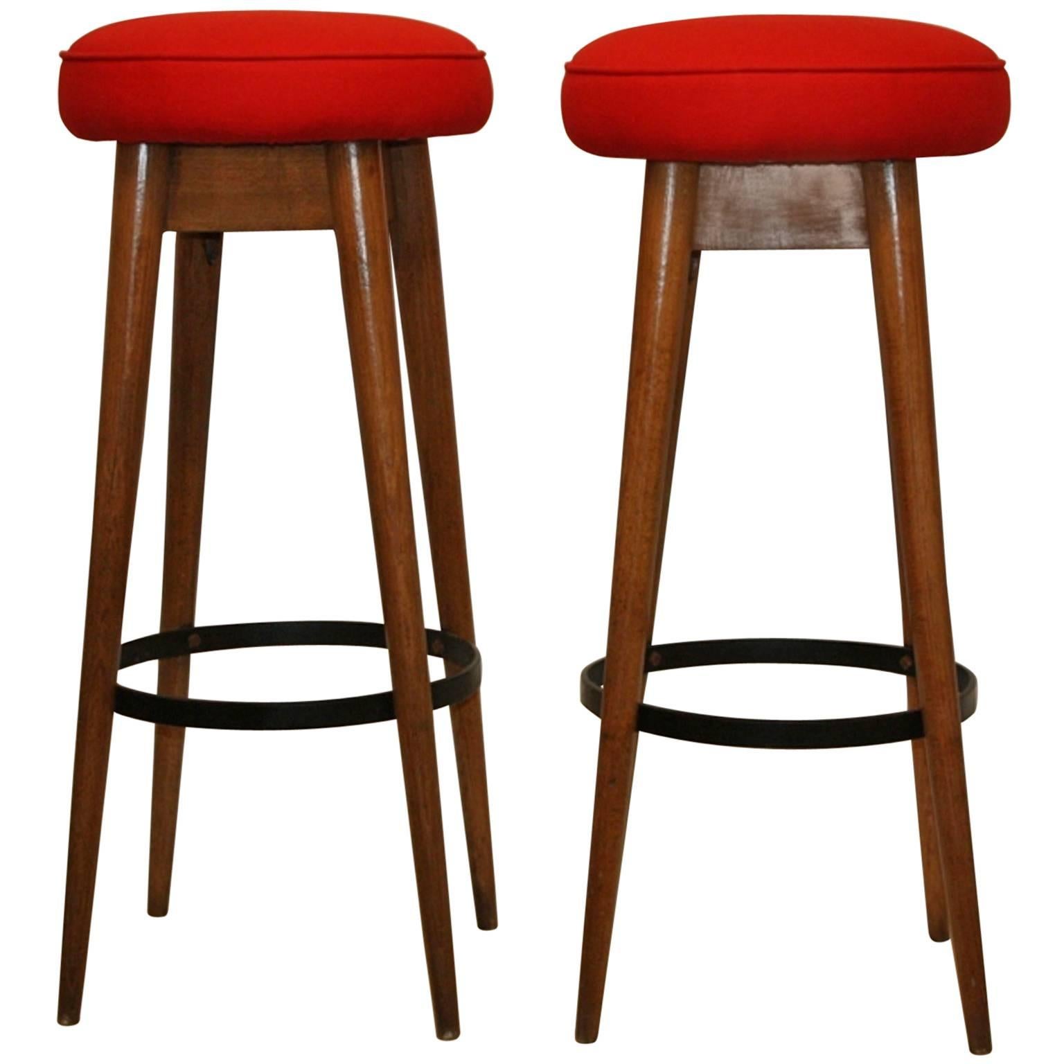Pair of 1950s Italian Bar Stools at 1stDibs