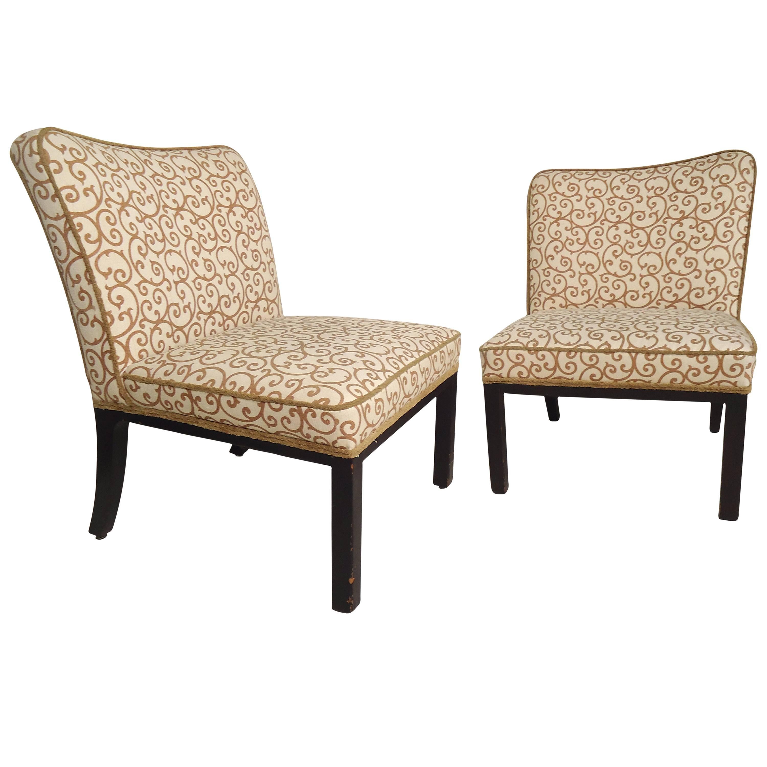 Pair of Attractive Slipper Chairs at 1stDibs