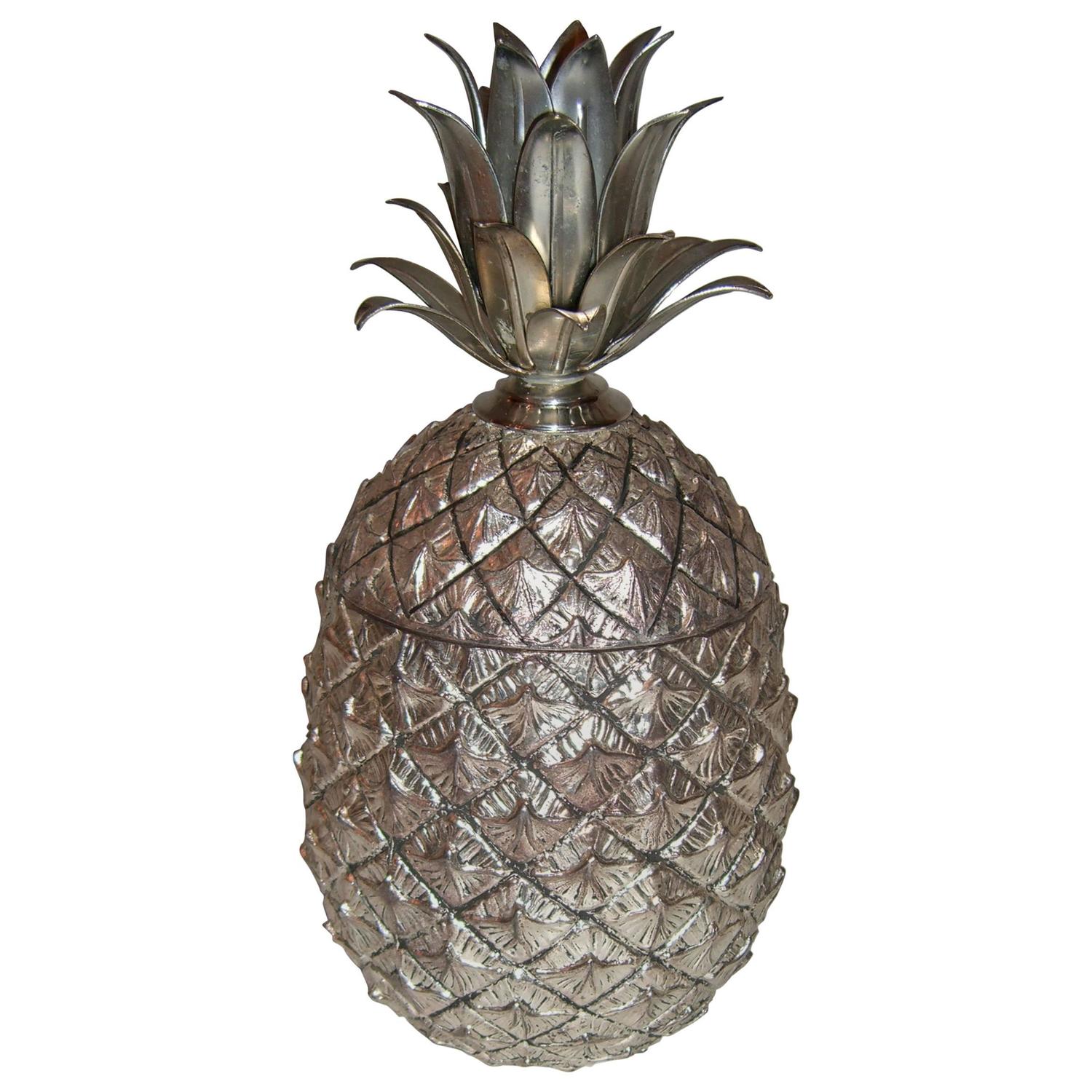 Silvered Metal Pineapple Form Ice Bucket by Mauro Manetti For Sale at ...
