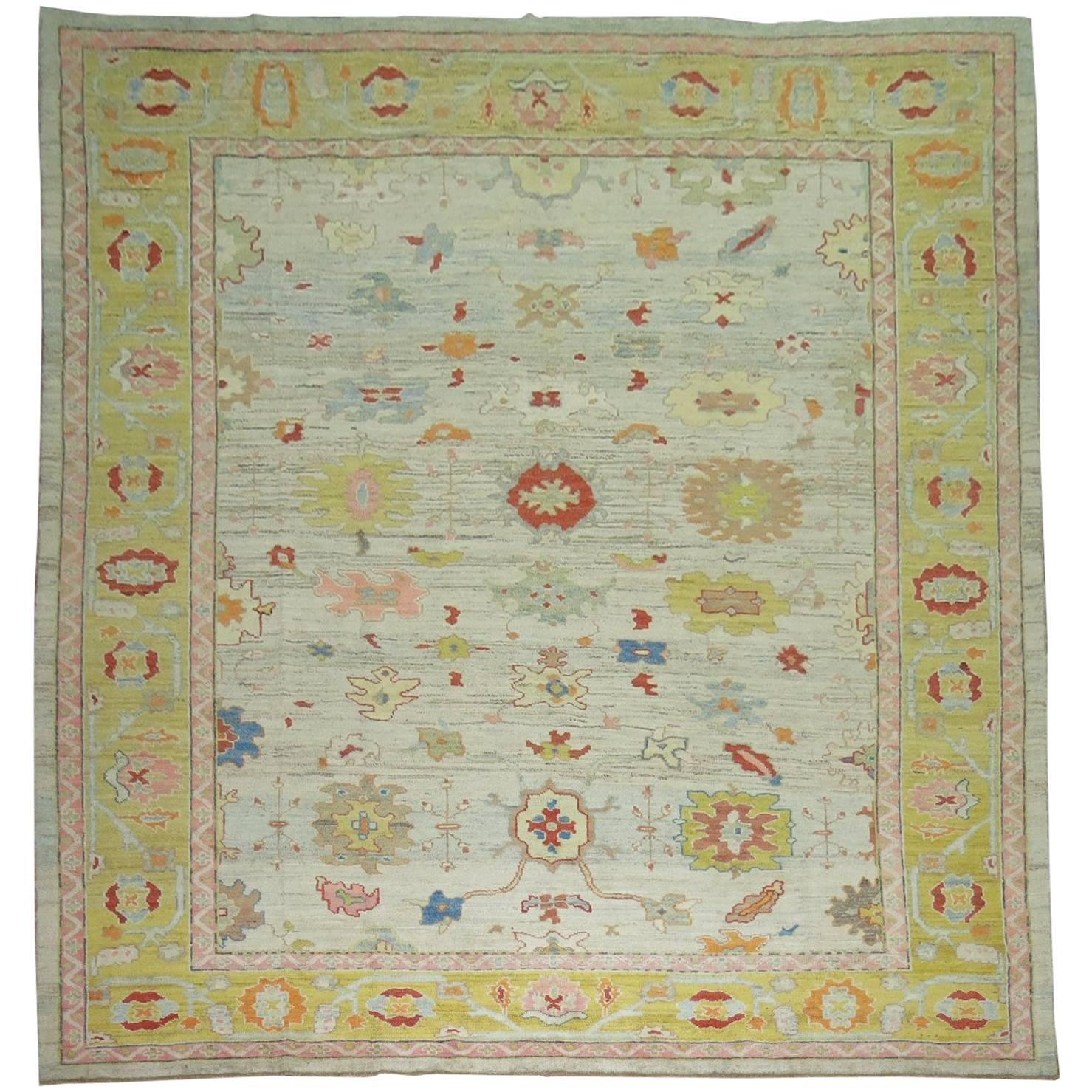 One of Kind Turkish Oushak Rug at 1stDibs