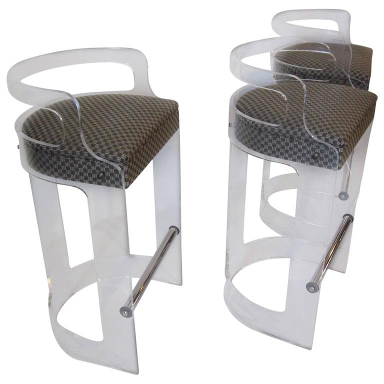 Charles Hollis Jones Lucite Bar Stools at 1stDibs