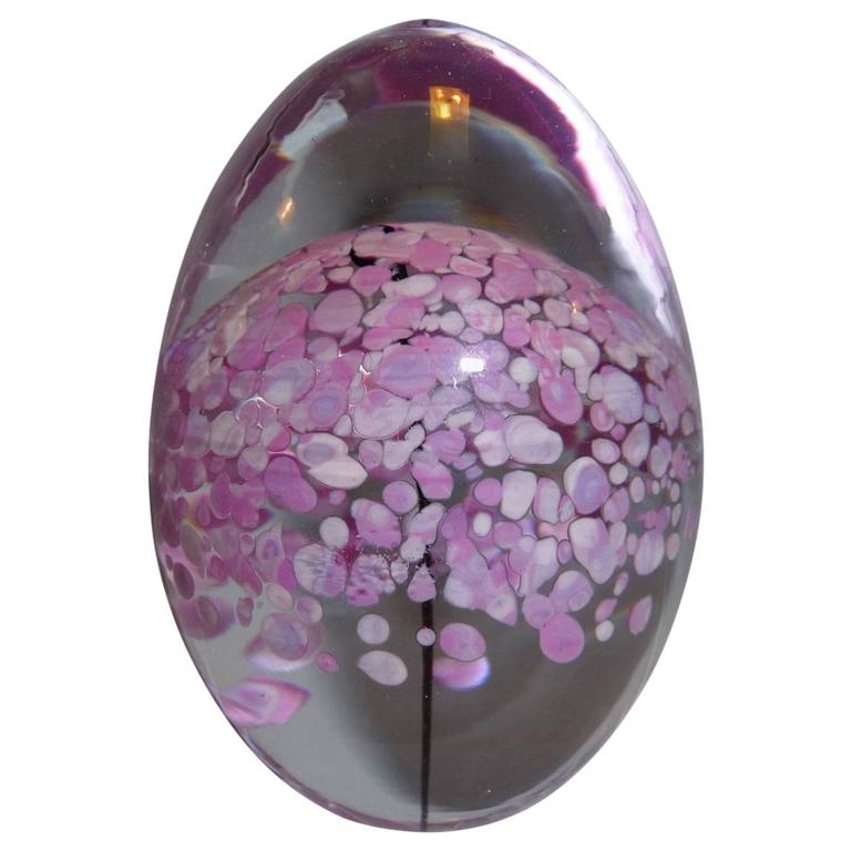 Paperweight Egg Daum Thistle Flower For Sale at 1stDibs
