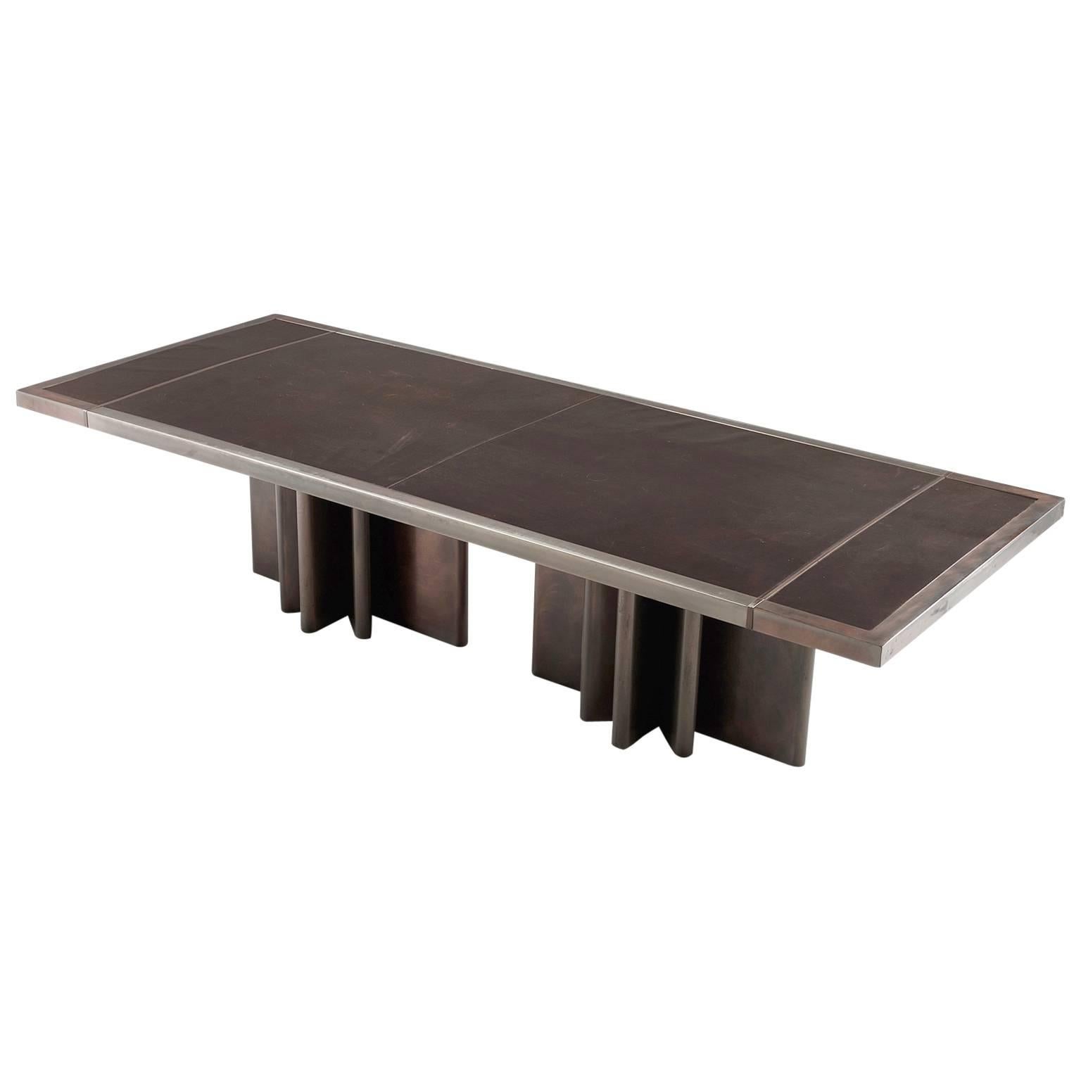 Conference Table with Leather Top For Sale at 1stDibs | leather ...