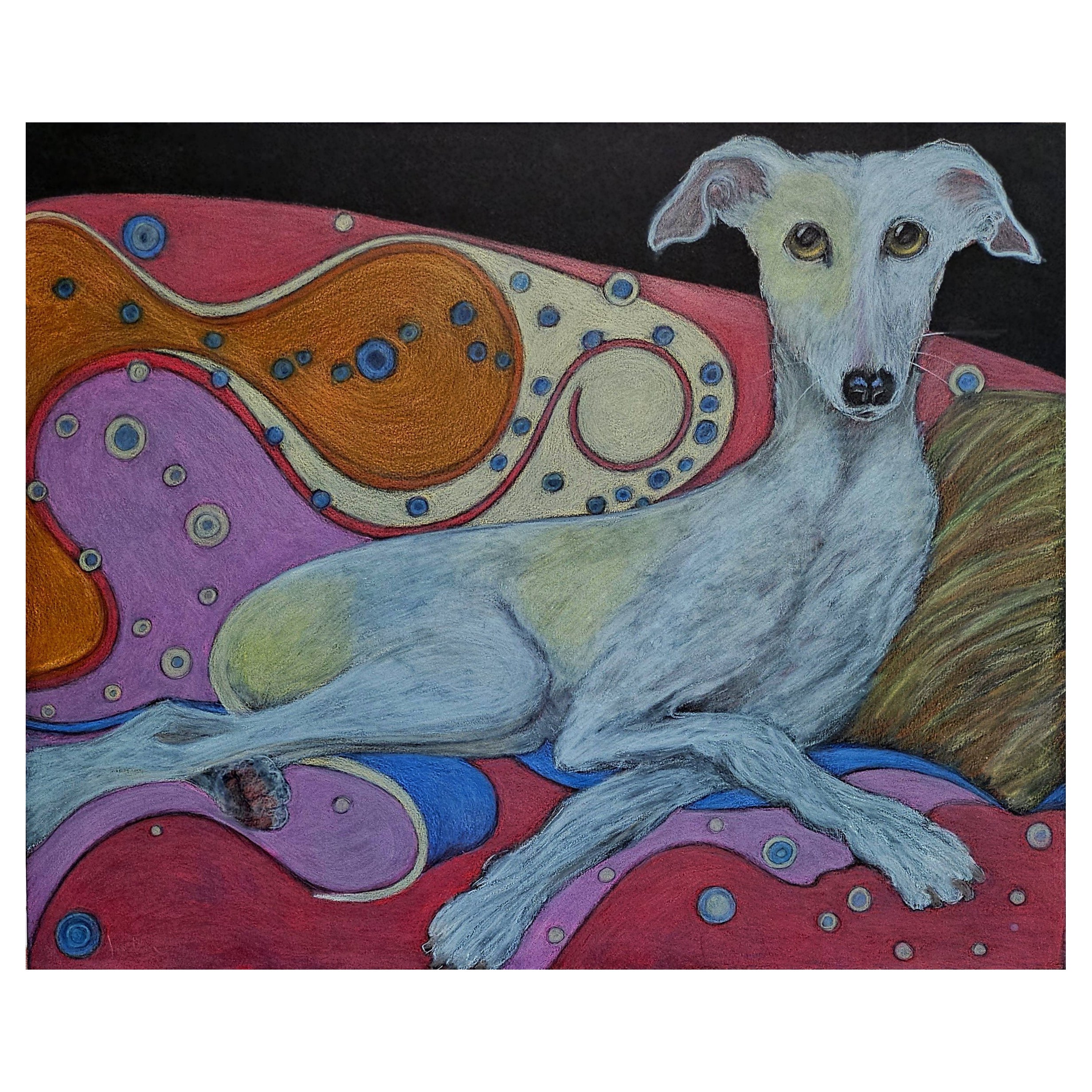 Pop Art Dog Art, Whippet, Greyhound, Original Artwork on Acid Free Art ...