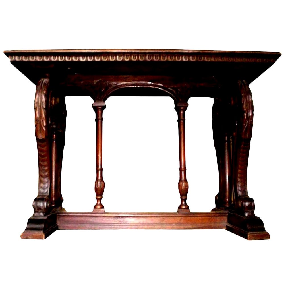 Italian Walnut Table For Sale at 1stDibs