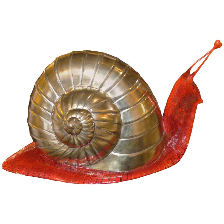 1970s Sergio Bustamante Papier Mâché and Silver Snail at 1stDibs