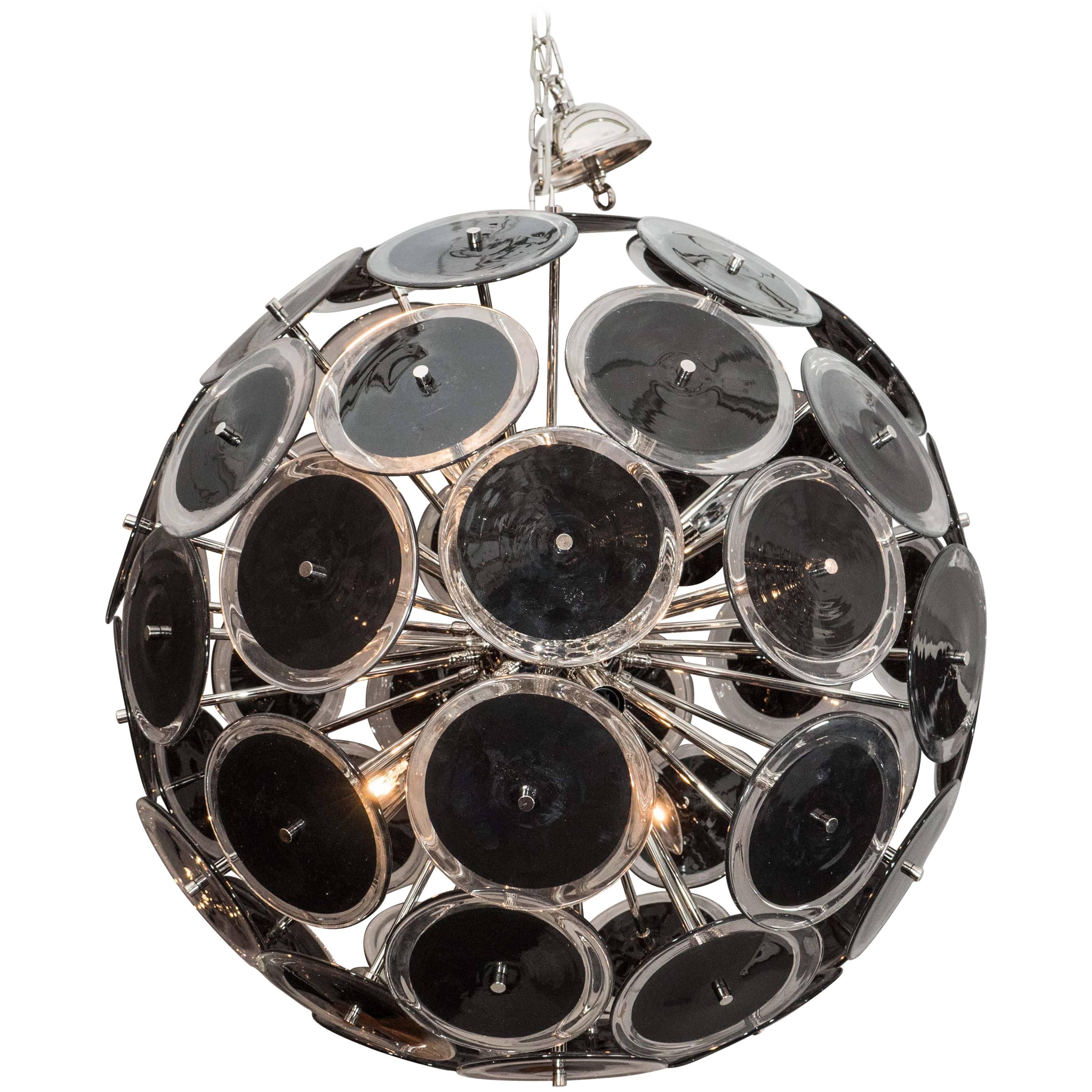 Orange Murano Glass Disc Chandelier at 1stDibs
