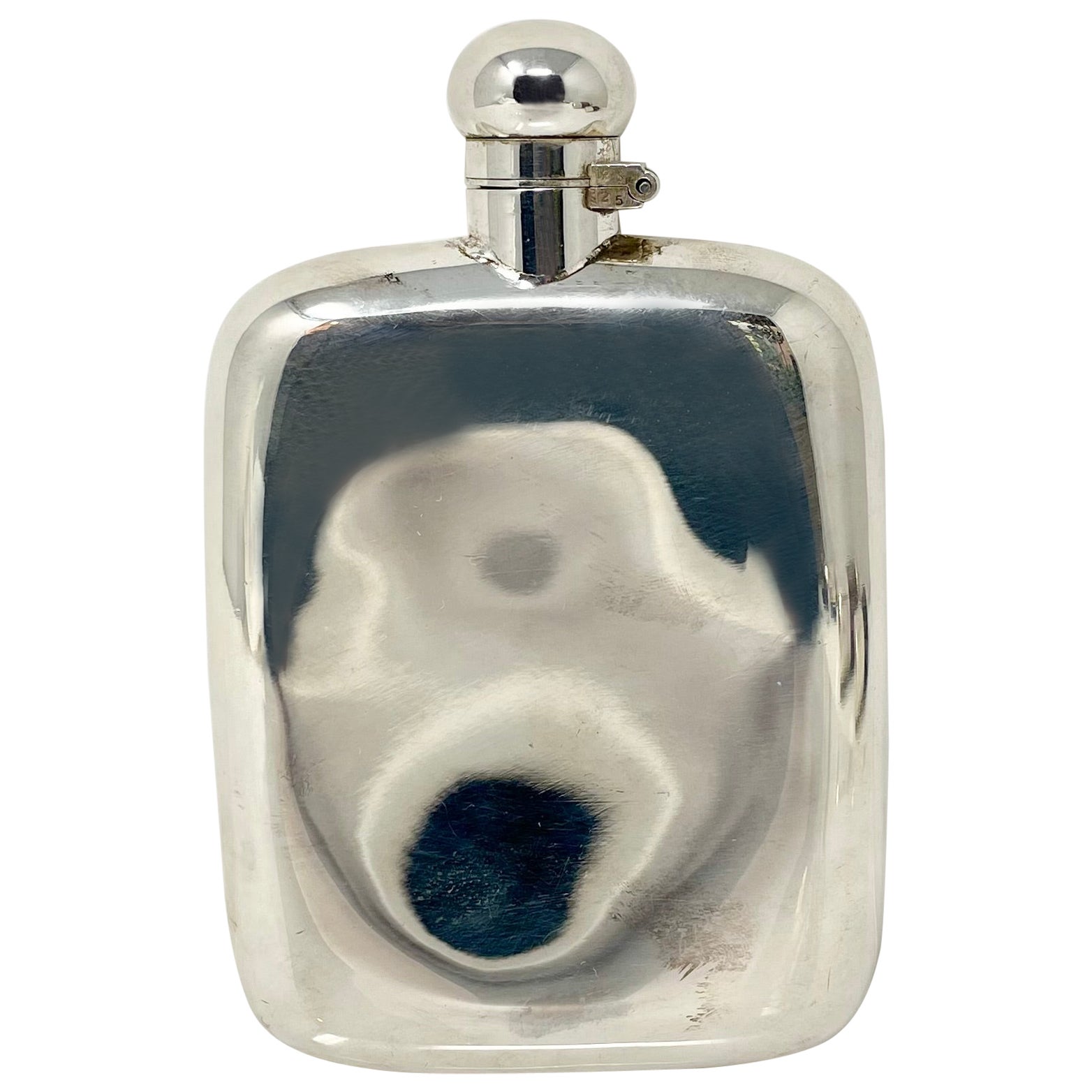 Antique English Silver-Plated Hip Flask, Circa 1930's. For Sale at 1stDibs