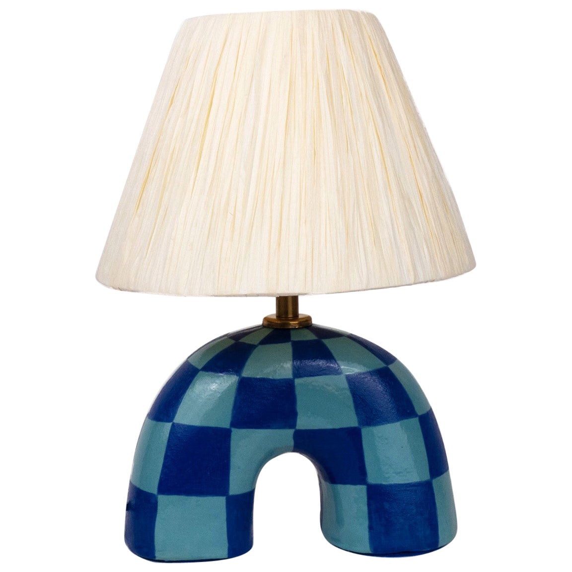 'Me' Table Lamp - Blue Checkerboard For Sale at 1stDibs