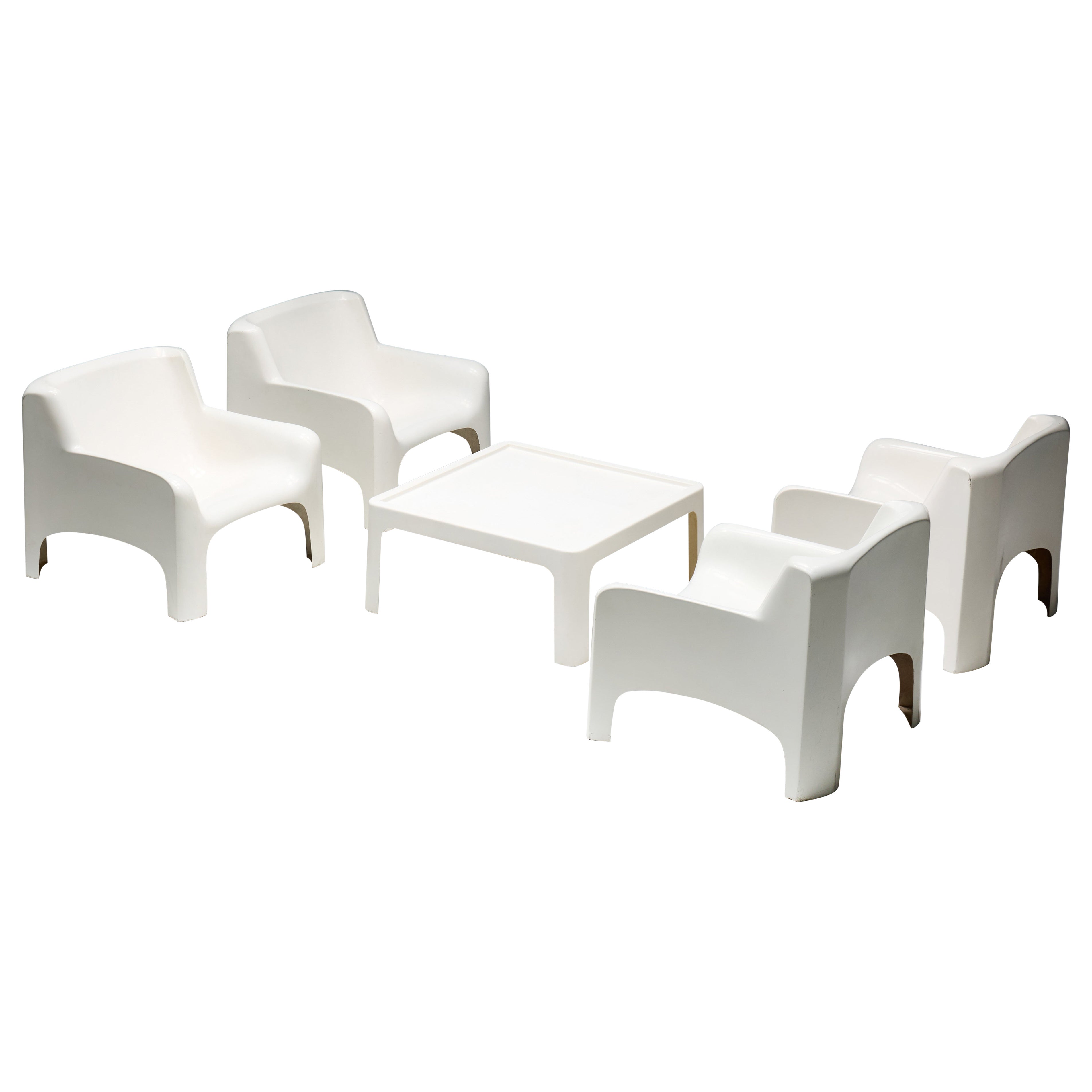 Arflex 'Solar' Lounge Set in Fiberglass by Carlo Bartali, Italy, 1960s ...