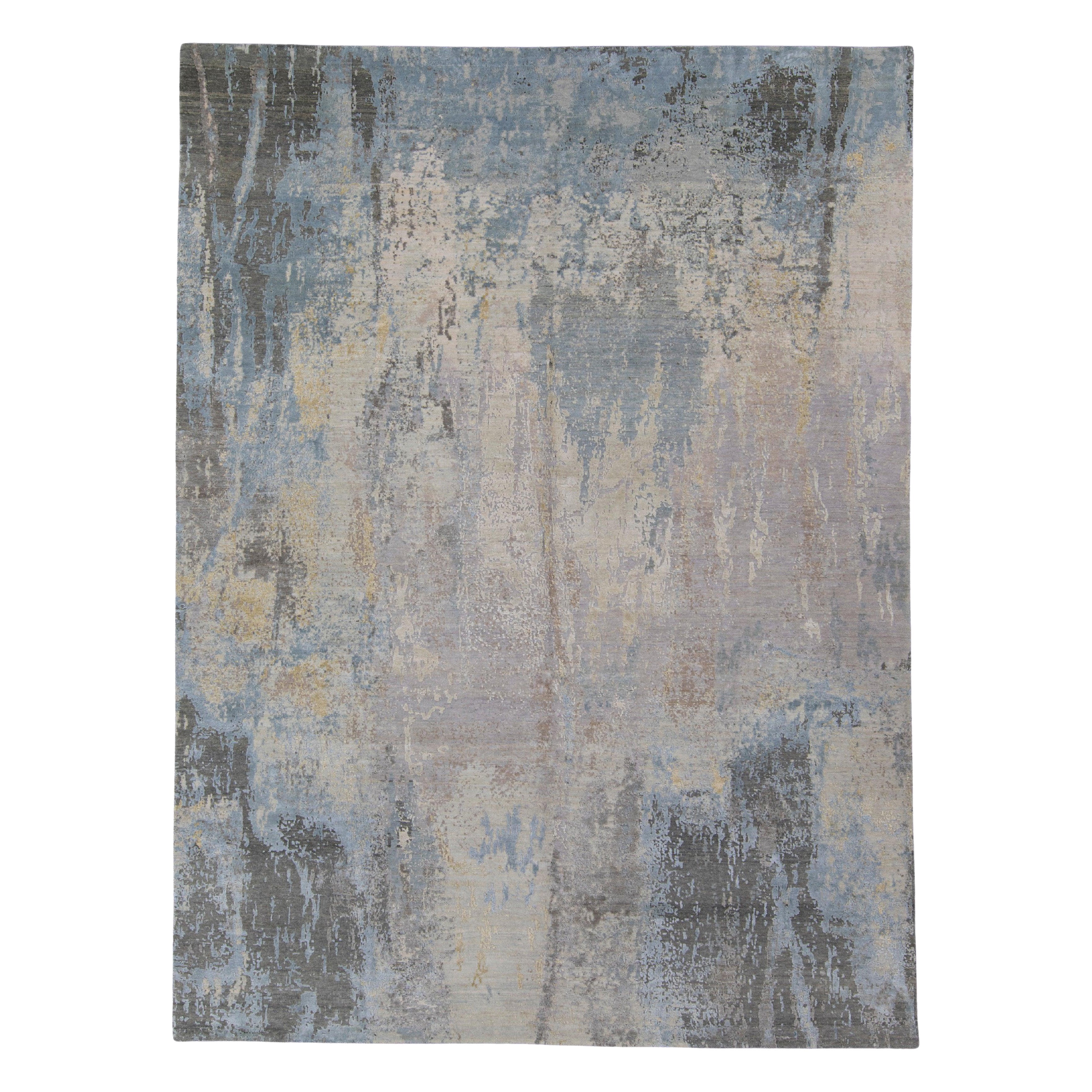 Contemporary Modern Handmade Rug 8'10" x 12' #30103 For Sale at 1stDibs