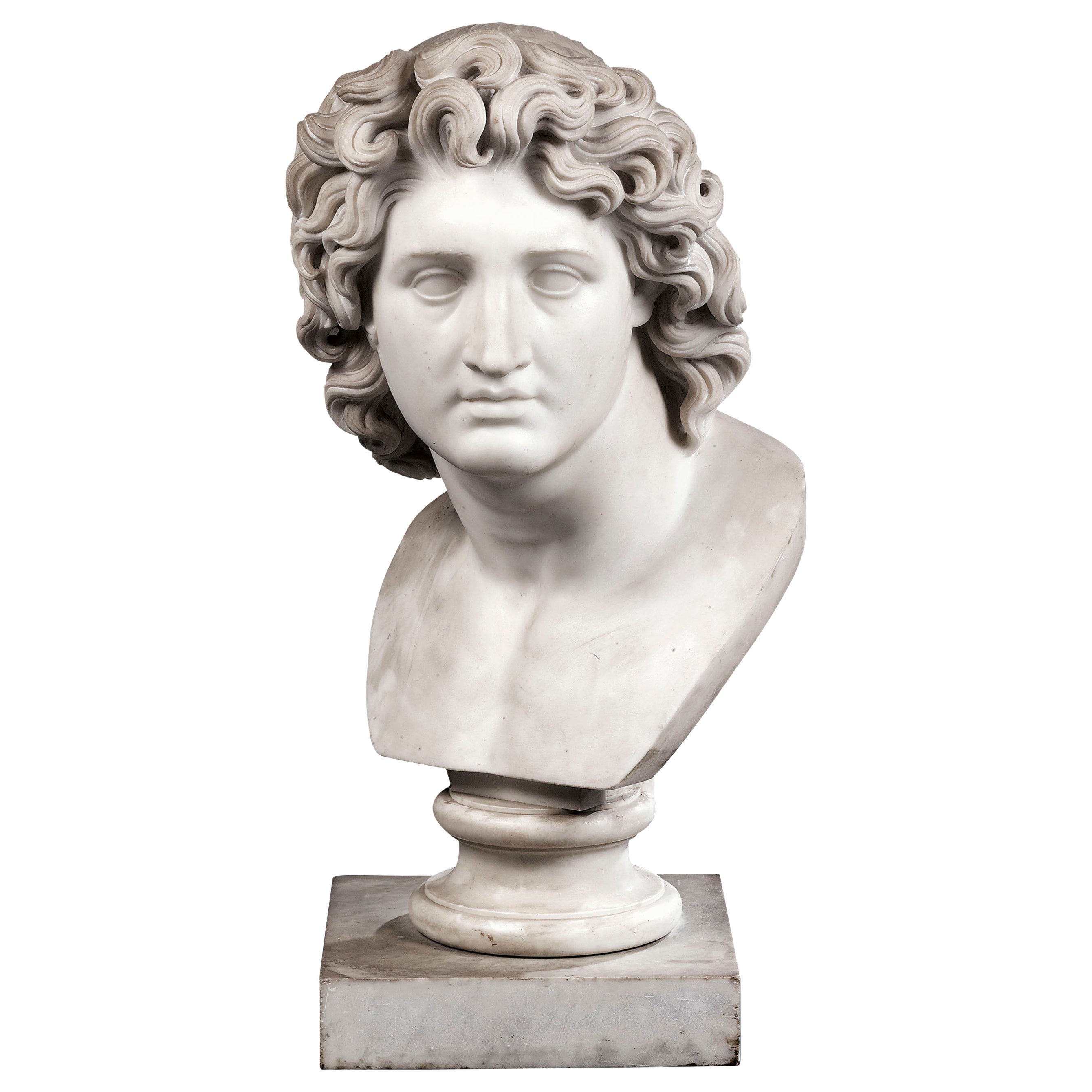 Solid Marble Bust Sculpture, Gentlemen For Sale at 1stDibs